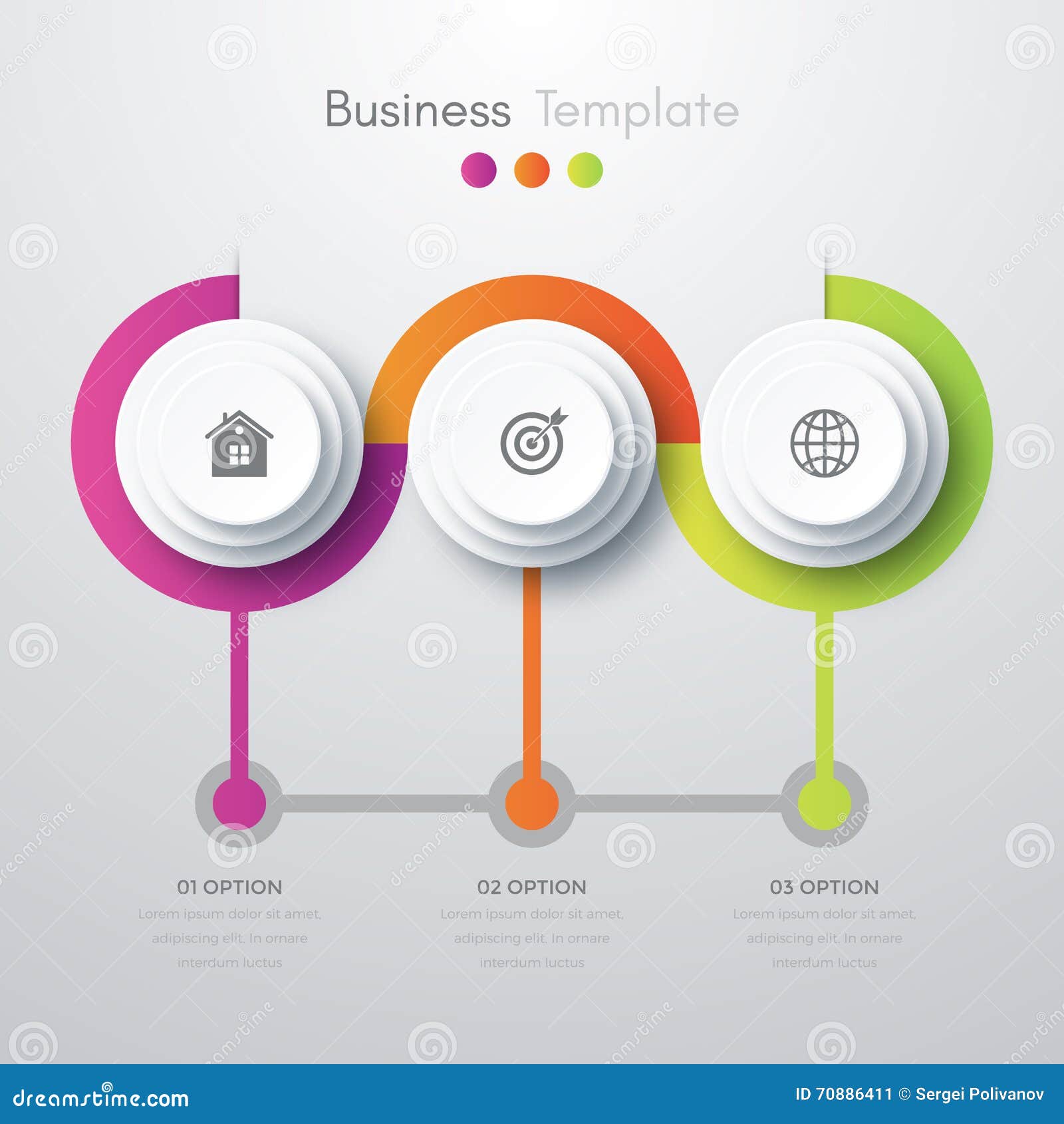 Infographics three options stock vector. Illustration of arrow - 70886411