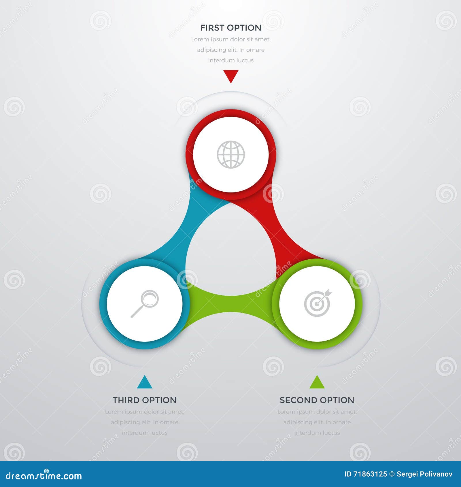 Infographics three options stock vector. Illustration of arrow - 71863125