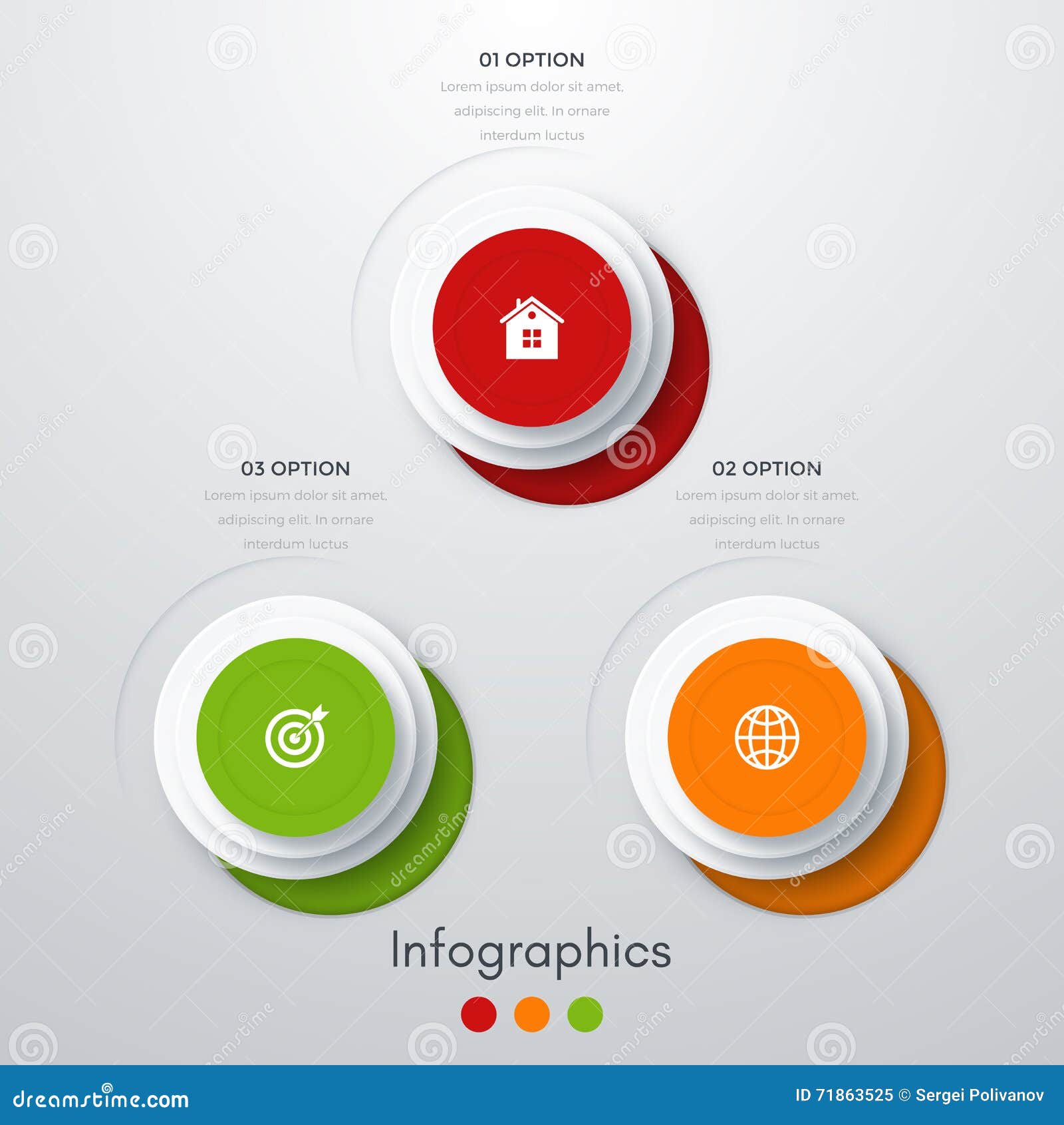 Infographics three options stock vector. Illustration of line - 71863525