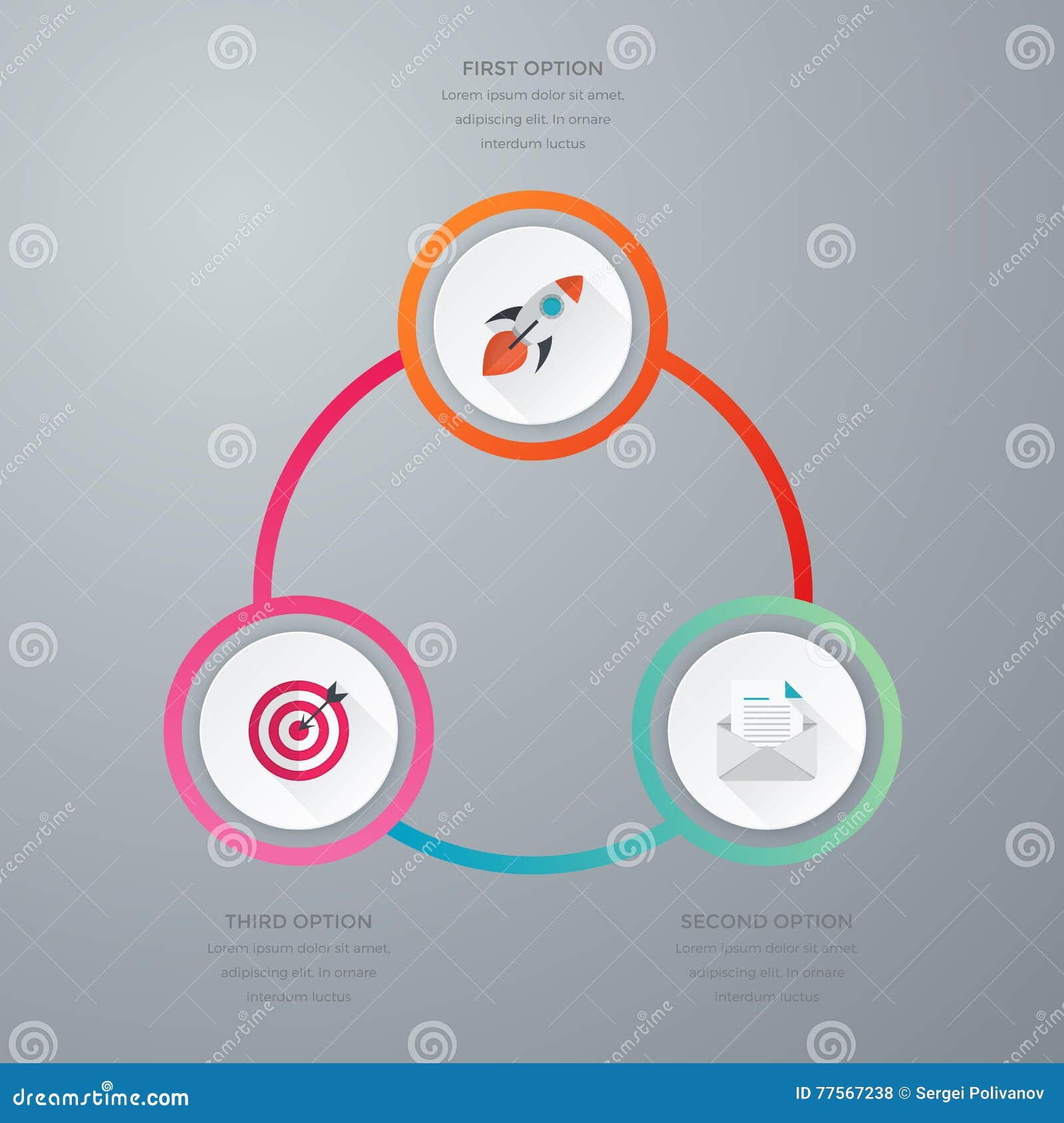 Infographics three options stock vector. Illustration of cycle - 77567238