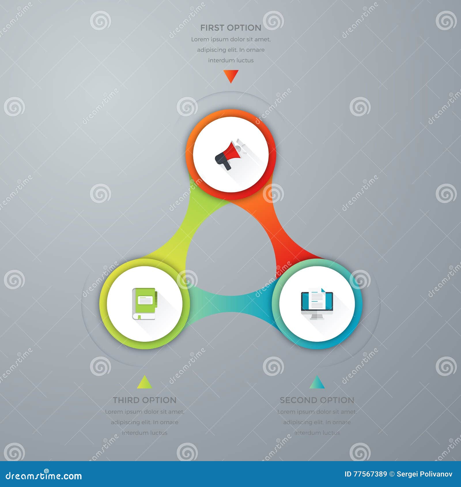 Infographics three options stock vector. Illustration of flat - 77567389
