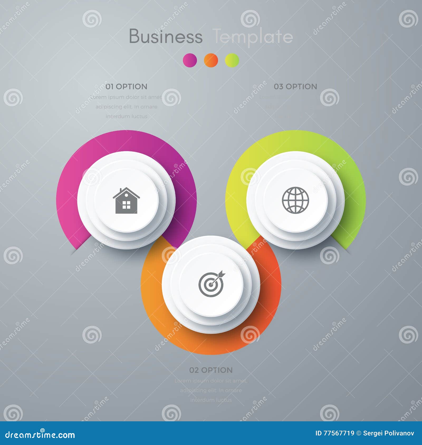 Infographics three options stock vector. Illustration of idea - 77567719