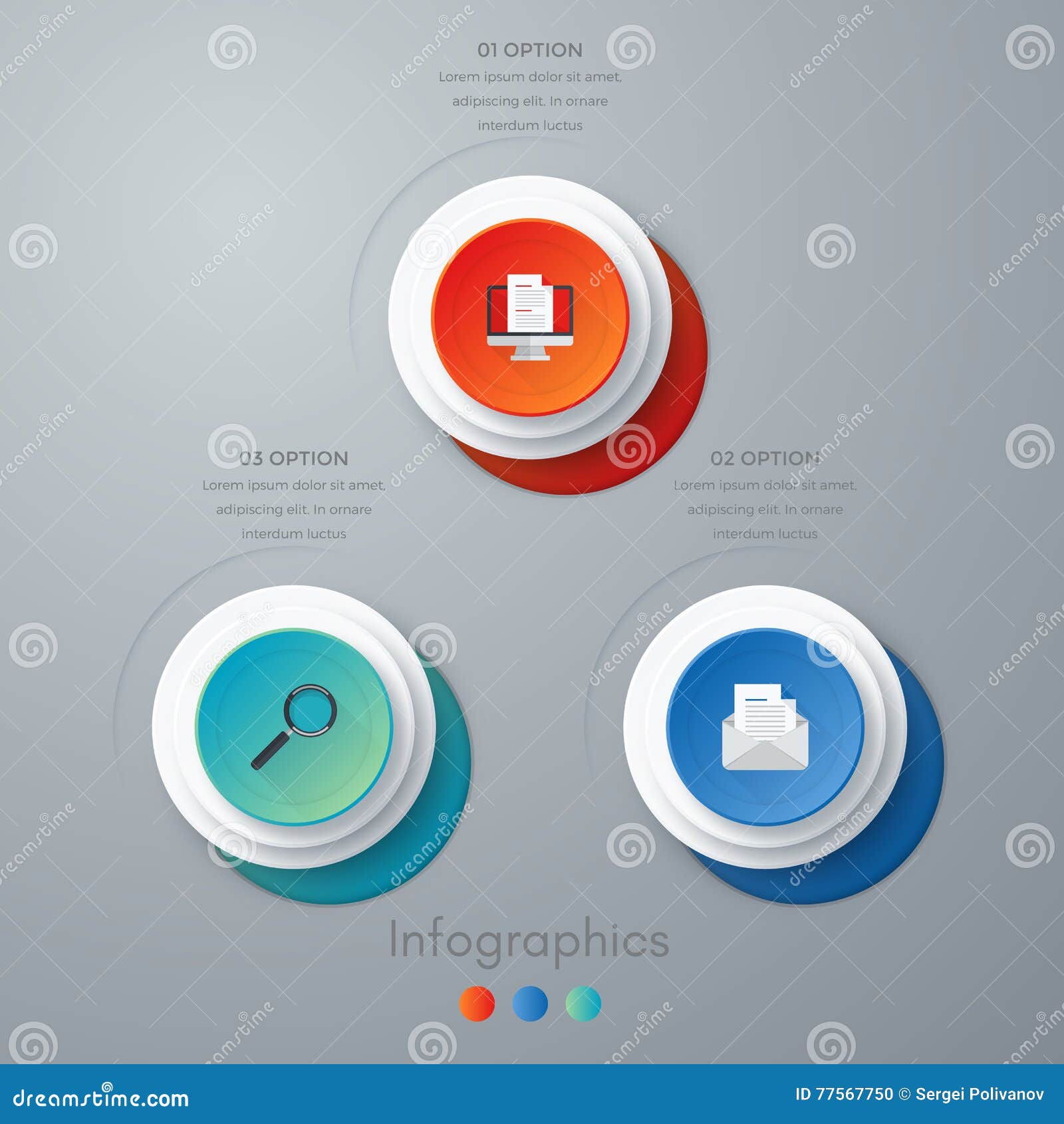 Infographics three options stock vector. Illustration of banner - 77567750