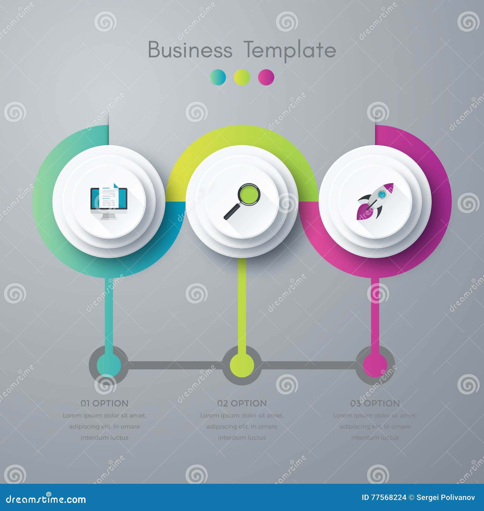 Infographics three options stock vector. Illustration of connection ...