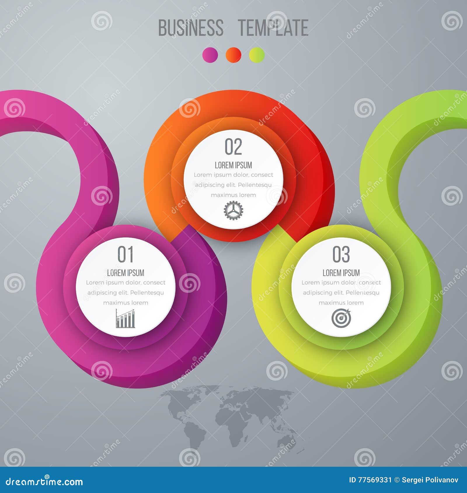 Infographics three options stock vector. Illustration of circular ...