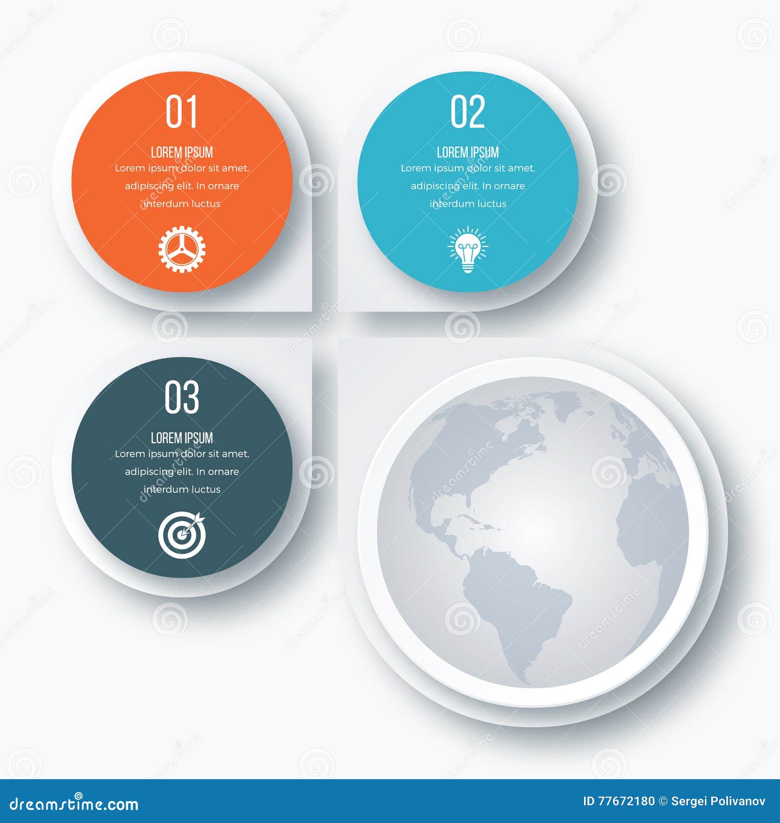 Infographics three options stock vector. Illustration of connection ...