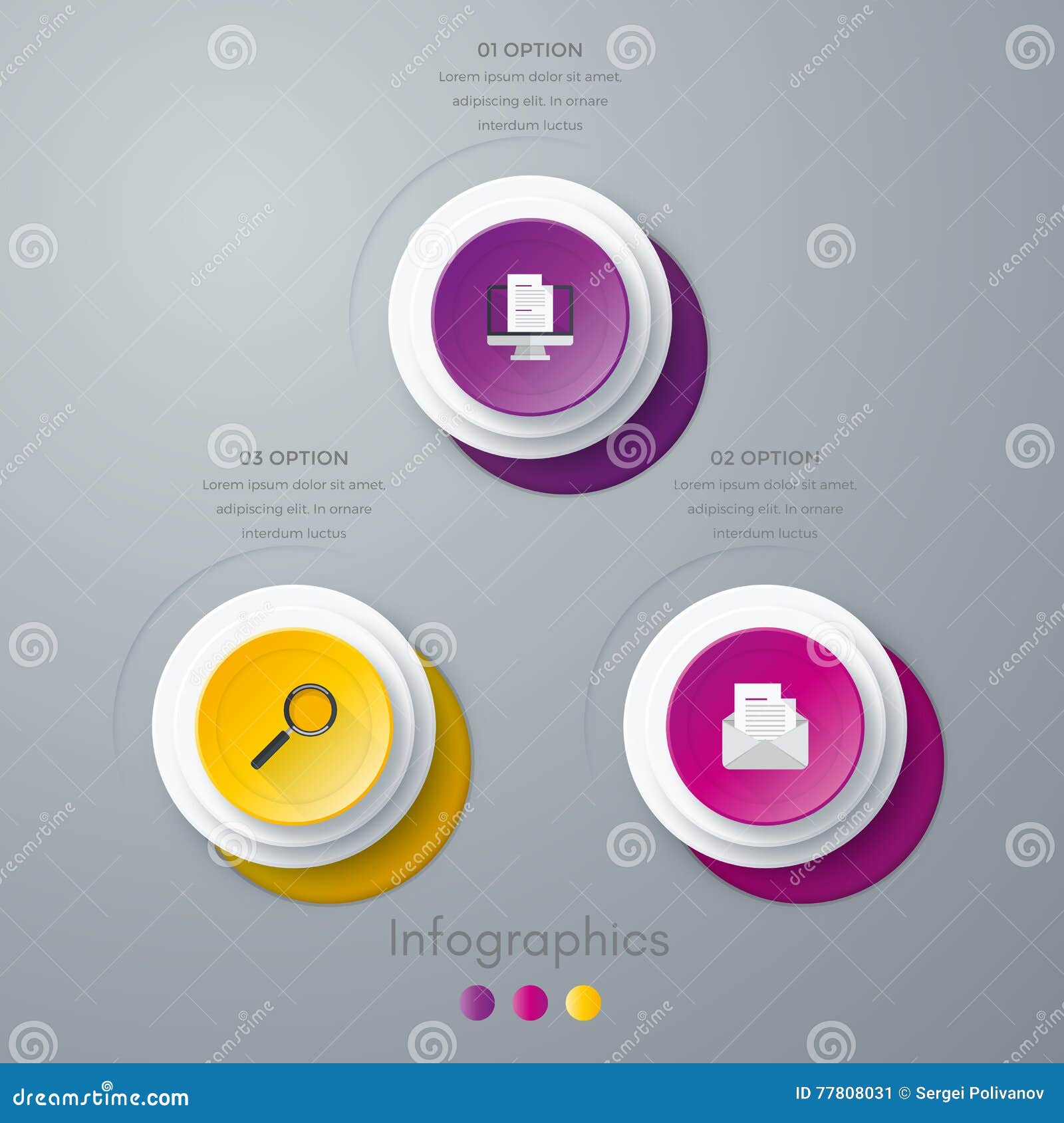 Infographics three options stock vector. Illustration of label - 77808031
