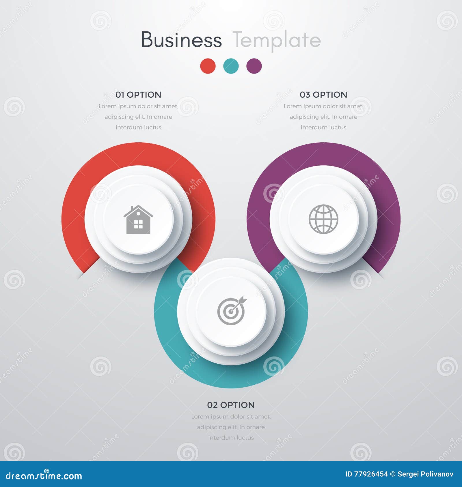 Infographics three options stock vector. Illustration of circular ...
