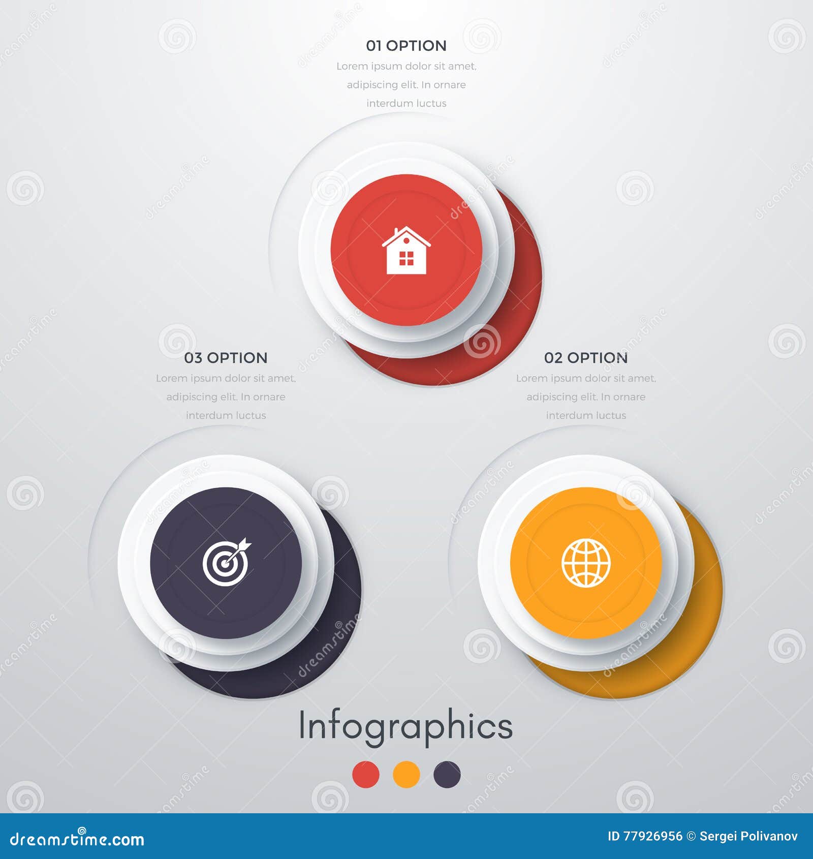 Infographics three options stock vector. Illustration of communication ...