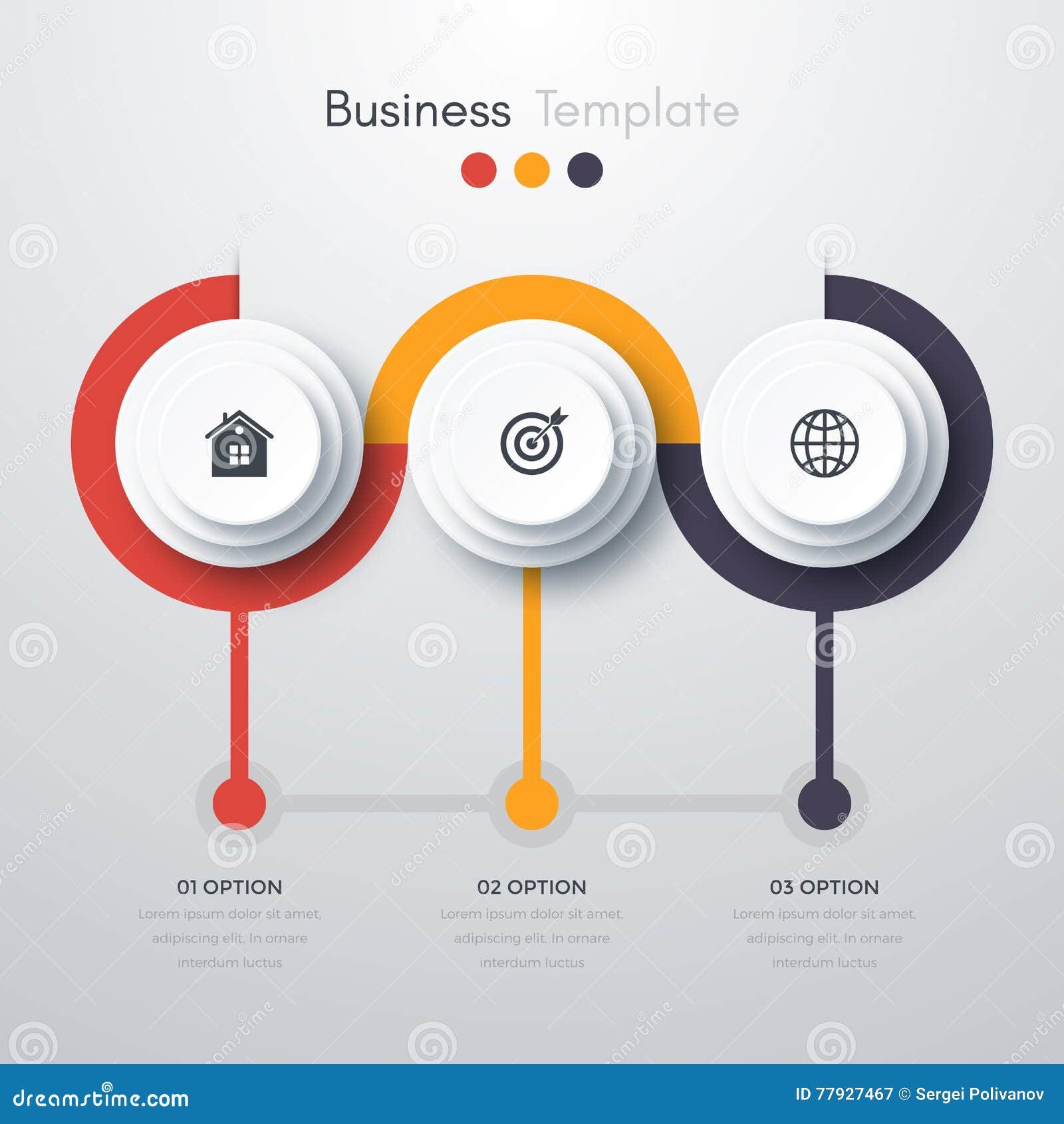 Infographics three options stock vector. Illustration of business ...