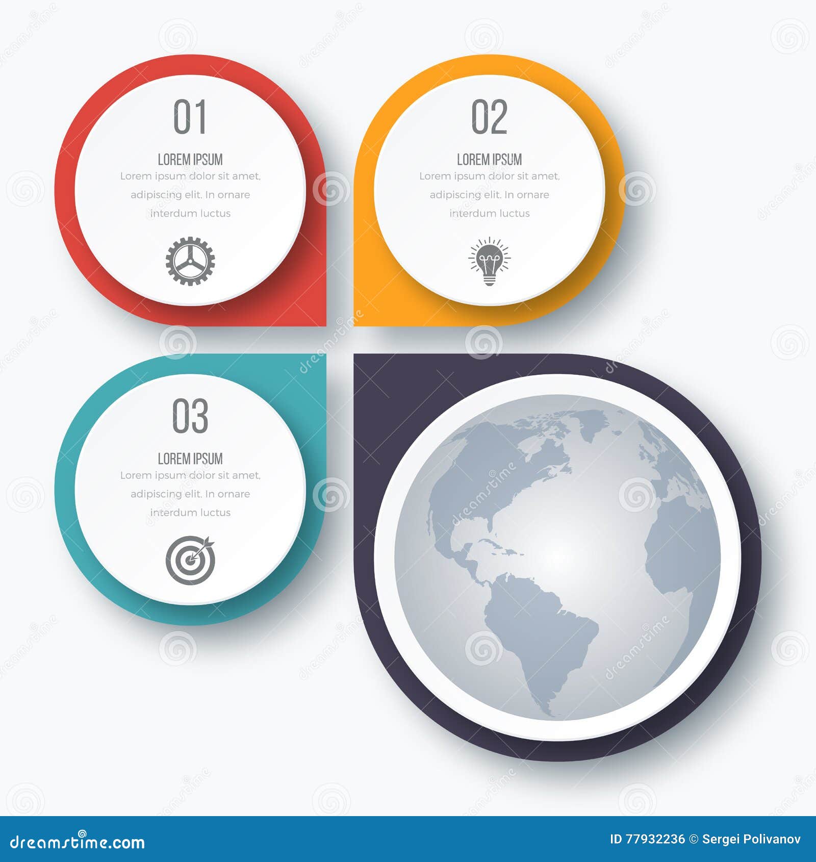 Infographics three options stock vector. Illustration of concept - 77932236