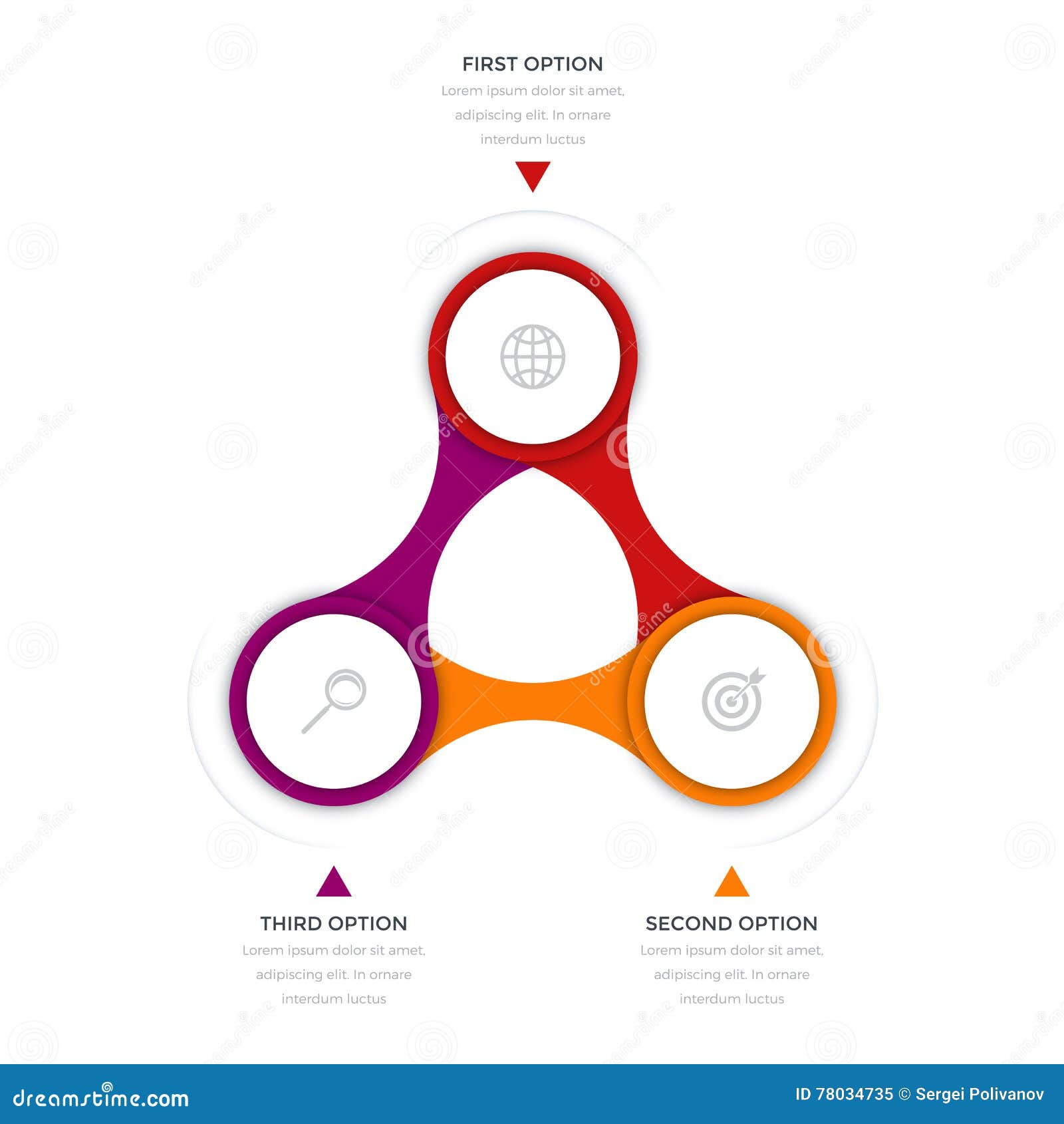 Infographics three options stock vector. Illustration of element - 78034735