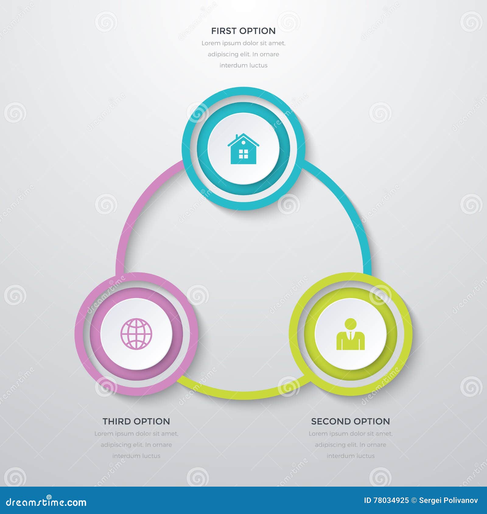 Infographics three options stock vector. Illustration of arrow - 78034925