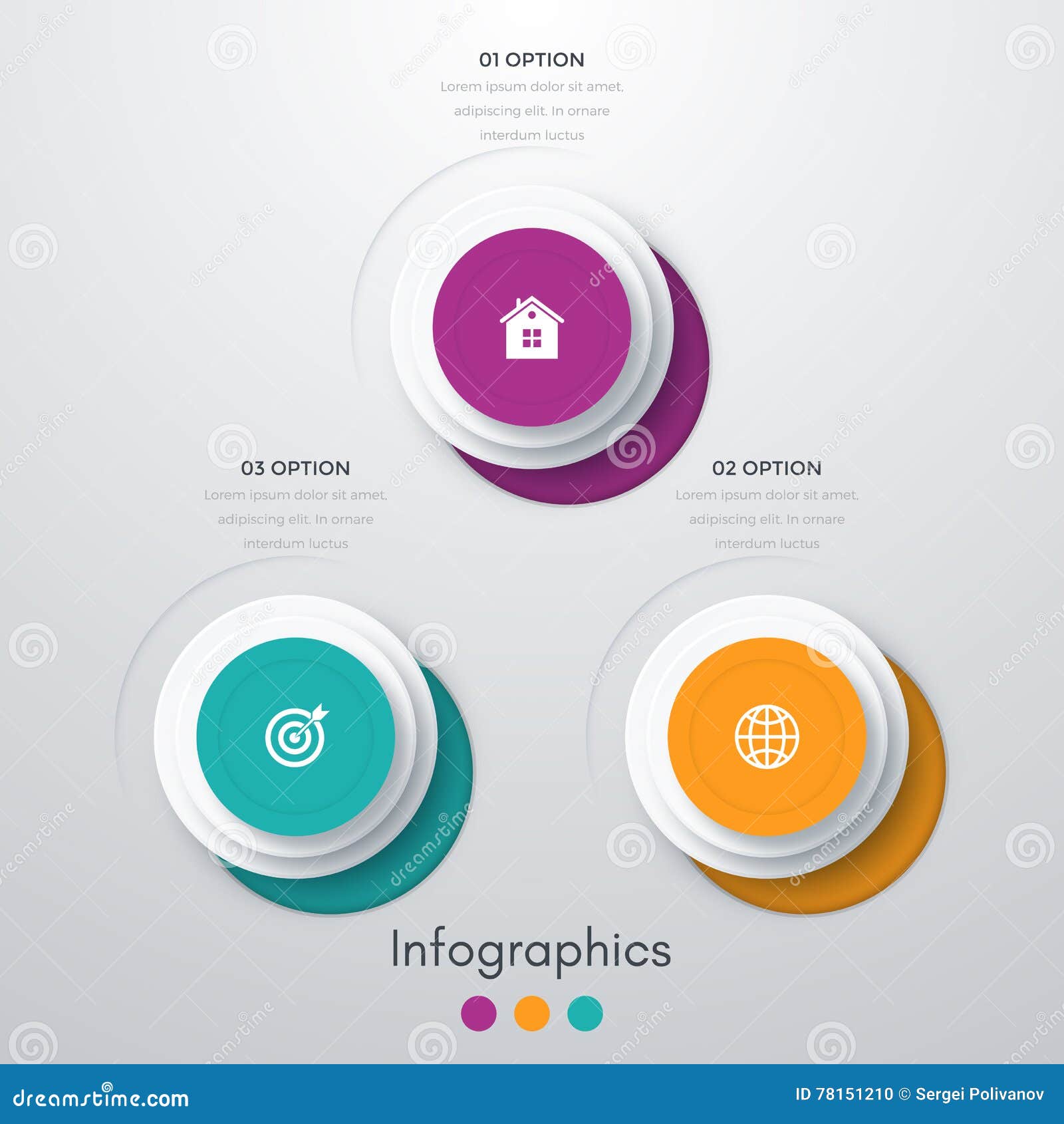 Infographics three options stock vector. Illustration of number - 78151210