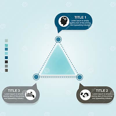 Infographics on Three Stages in the Middle with a Triangle Stock ...