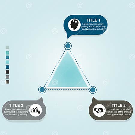 Infographics on Three Stages in the Middle with a Triangle Stock ...