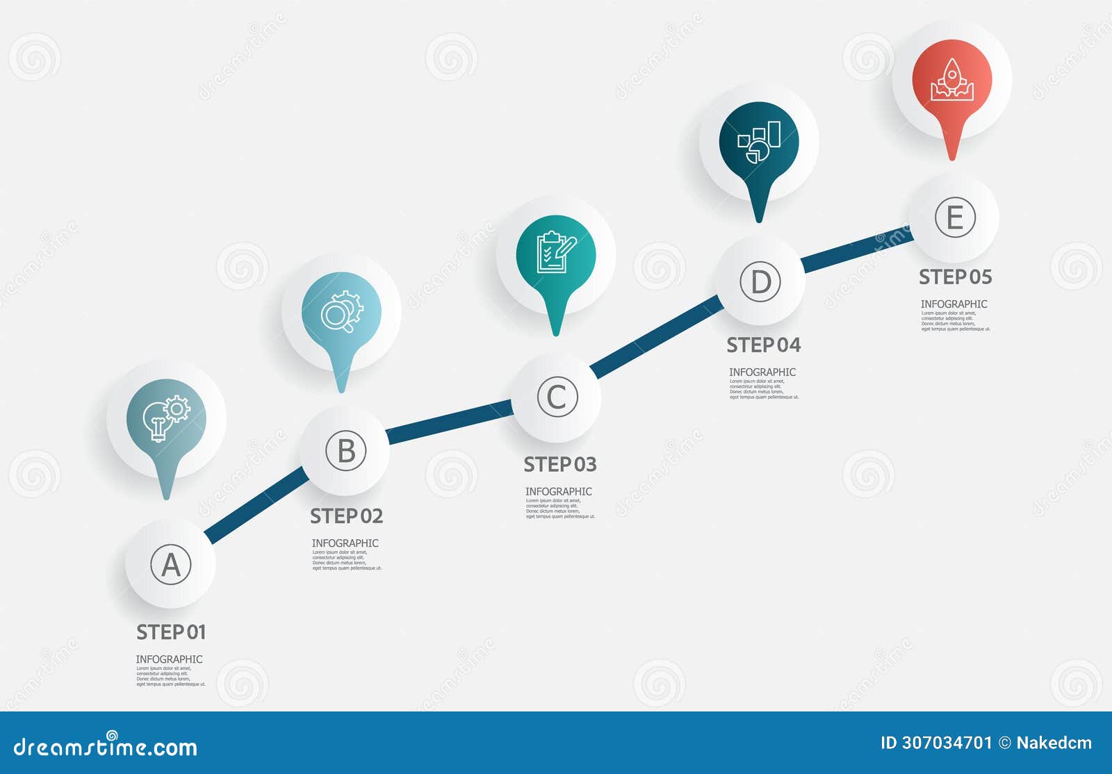 Infographics Timeline Element Business Data Steps Report Layout ...