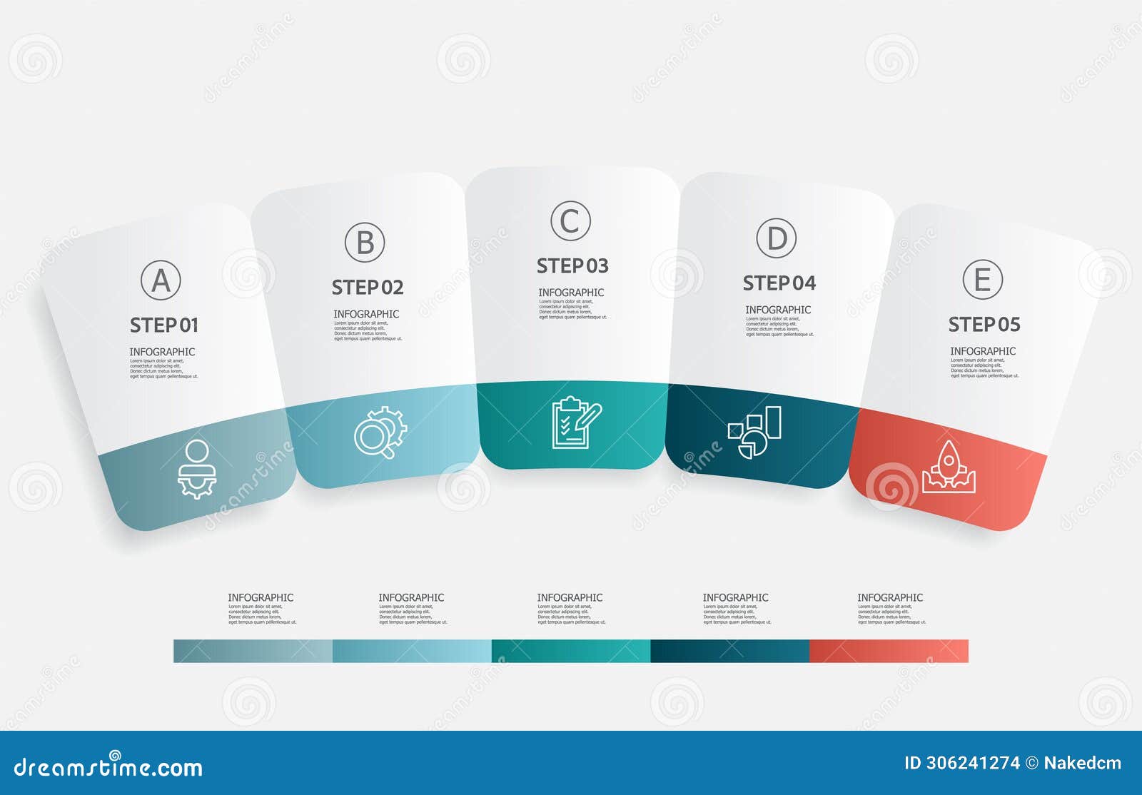 Infographics Timeline Element Business Data Visualization Steps Report ...