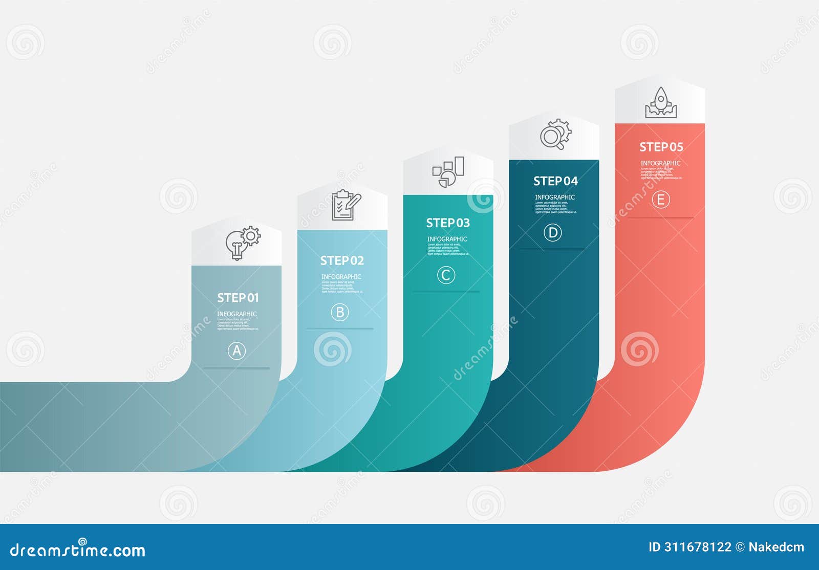 Infographics Timeline Element Business Workflow Data Steps Report ...
