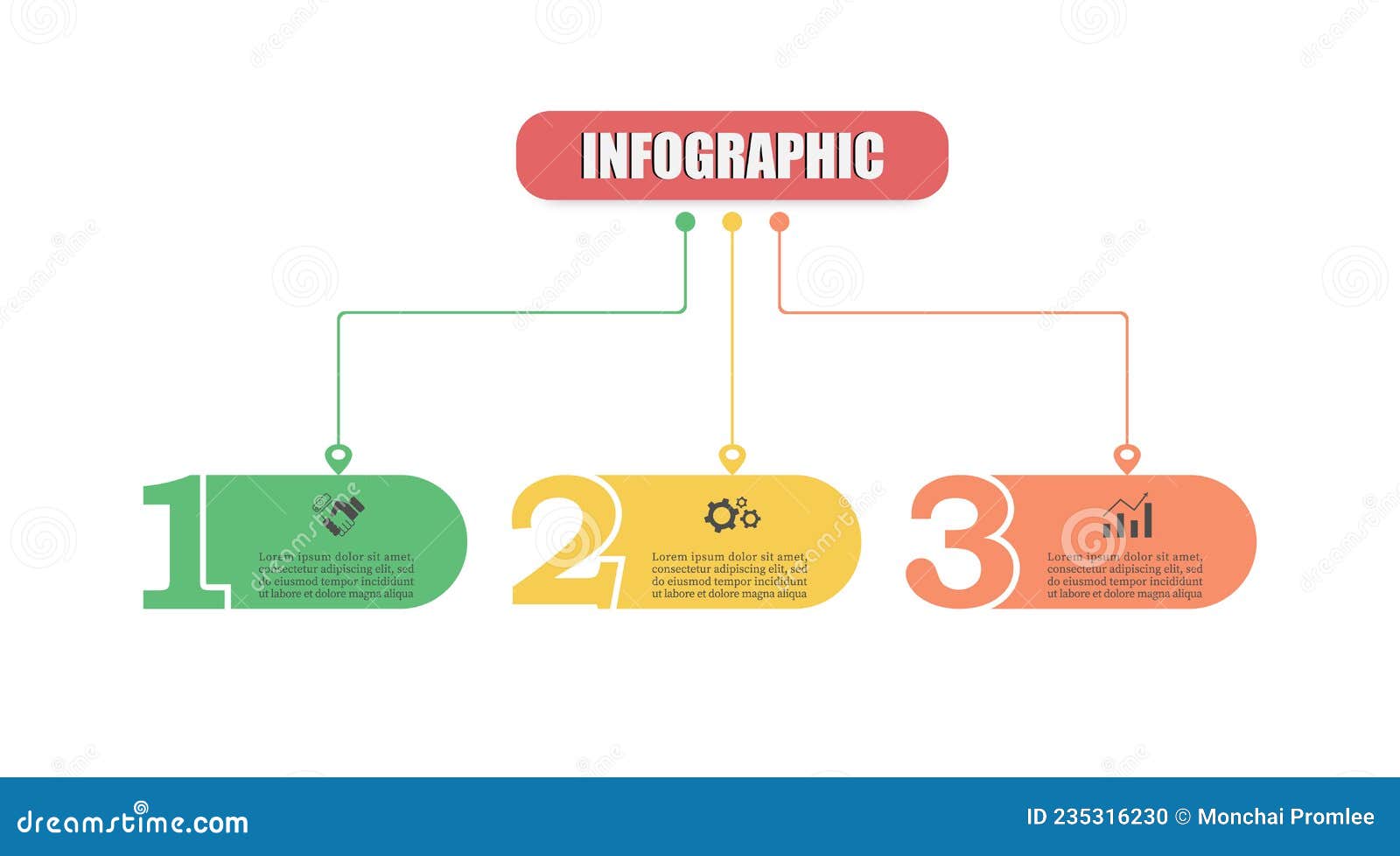 Infographics Timeline Square Design Presentation Three Element ...
