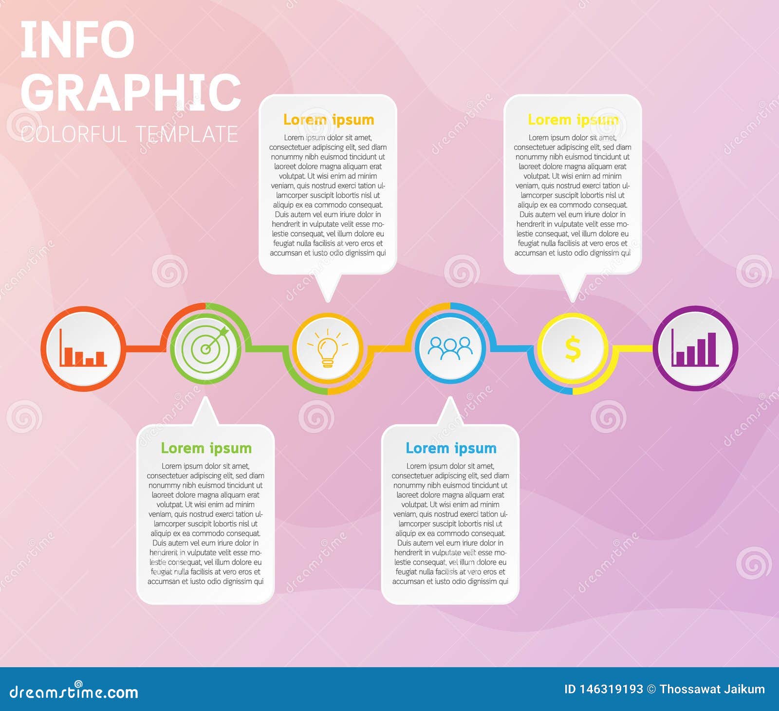 Infographics Timeline Template with 6 Options on Timeline Diagrams ...