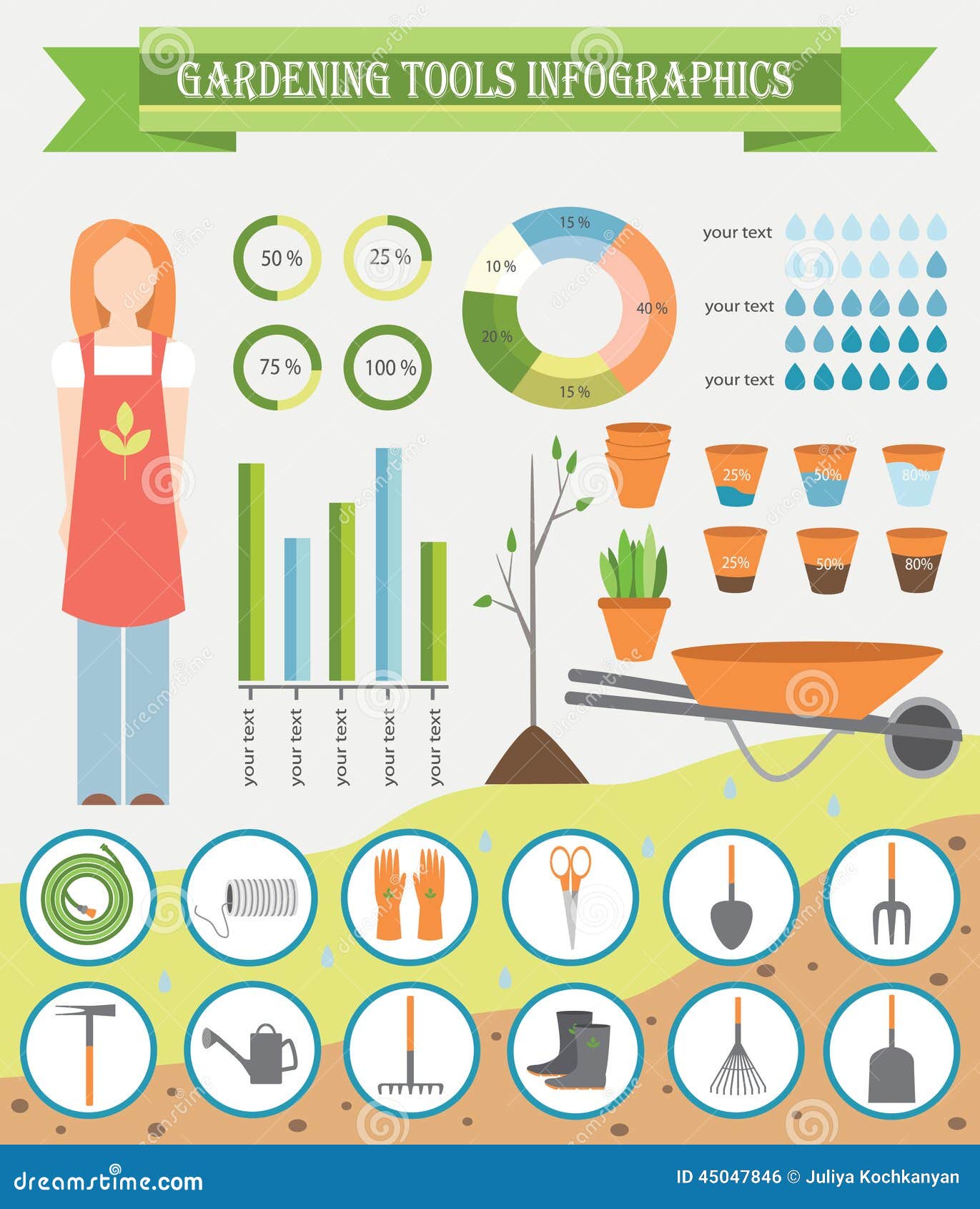 Infographics Tools for Garden Stock Vector - Illustration of earth ...