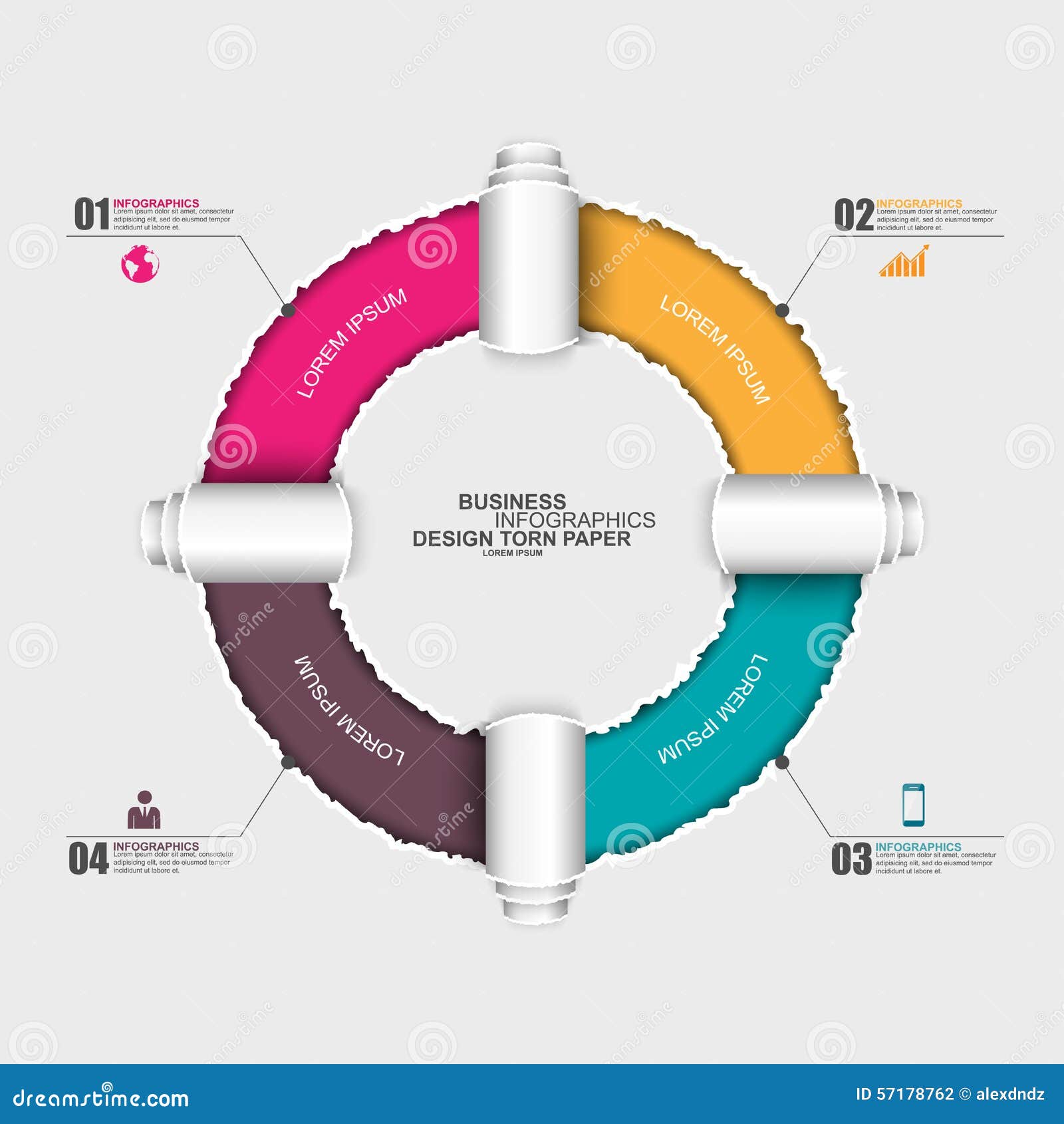Infographics Torn Paper Design Template Stock Vector - Illustration of ...
