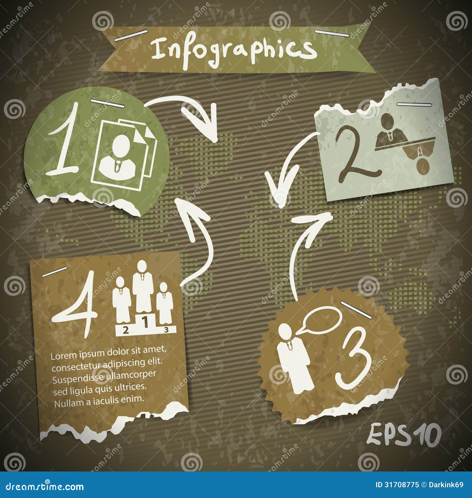 Infographics with Torn Pieces of Paper Stock Vector - Illustration of ...