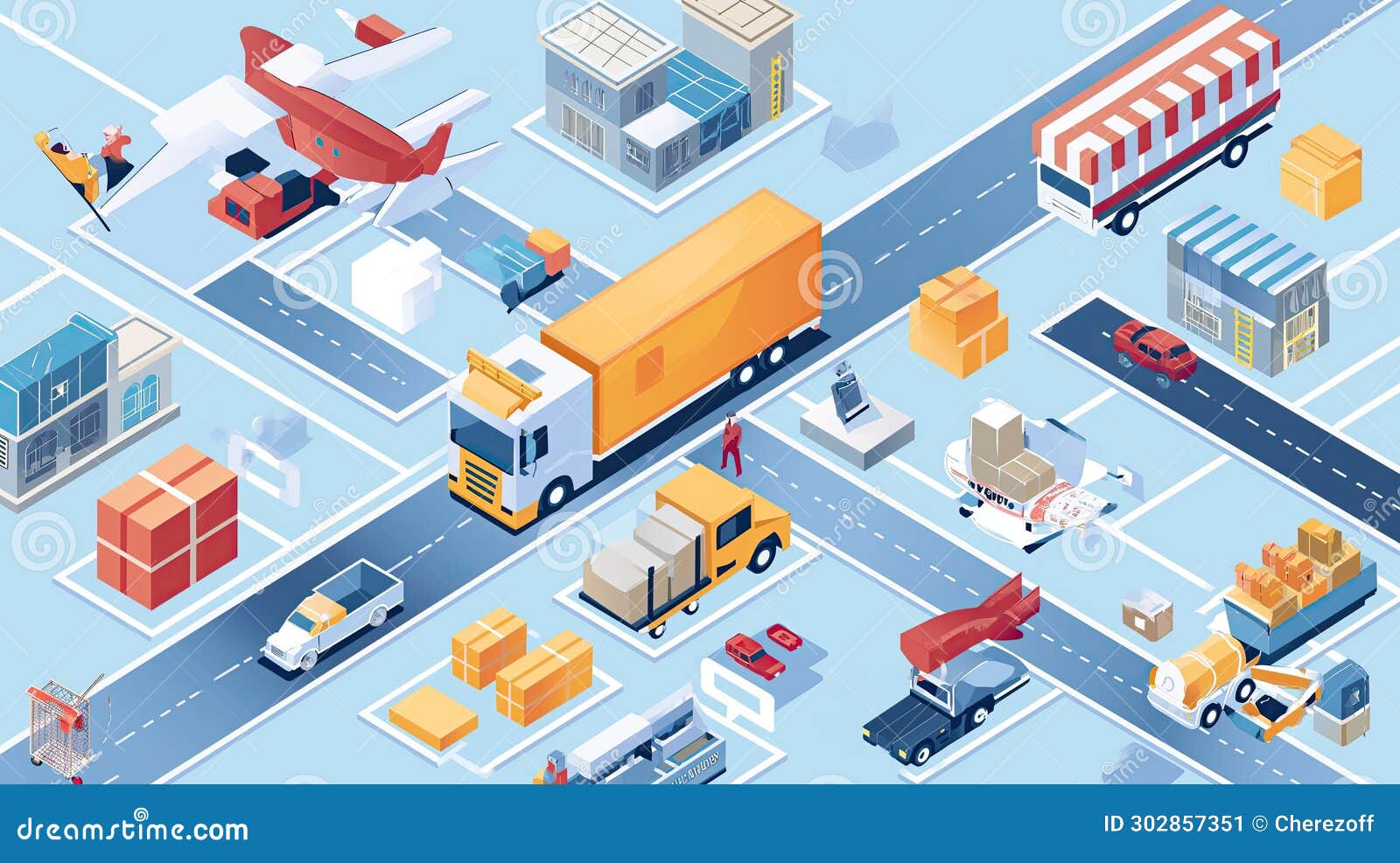 Infographics with Transport and Online Store Stock Illustration ...