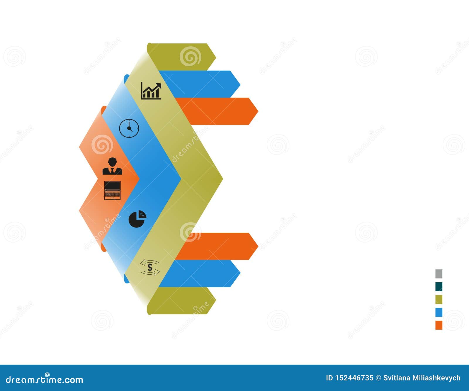 Infographics Two Triangles Deployed with Icons Stock Illustration ...