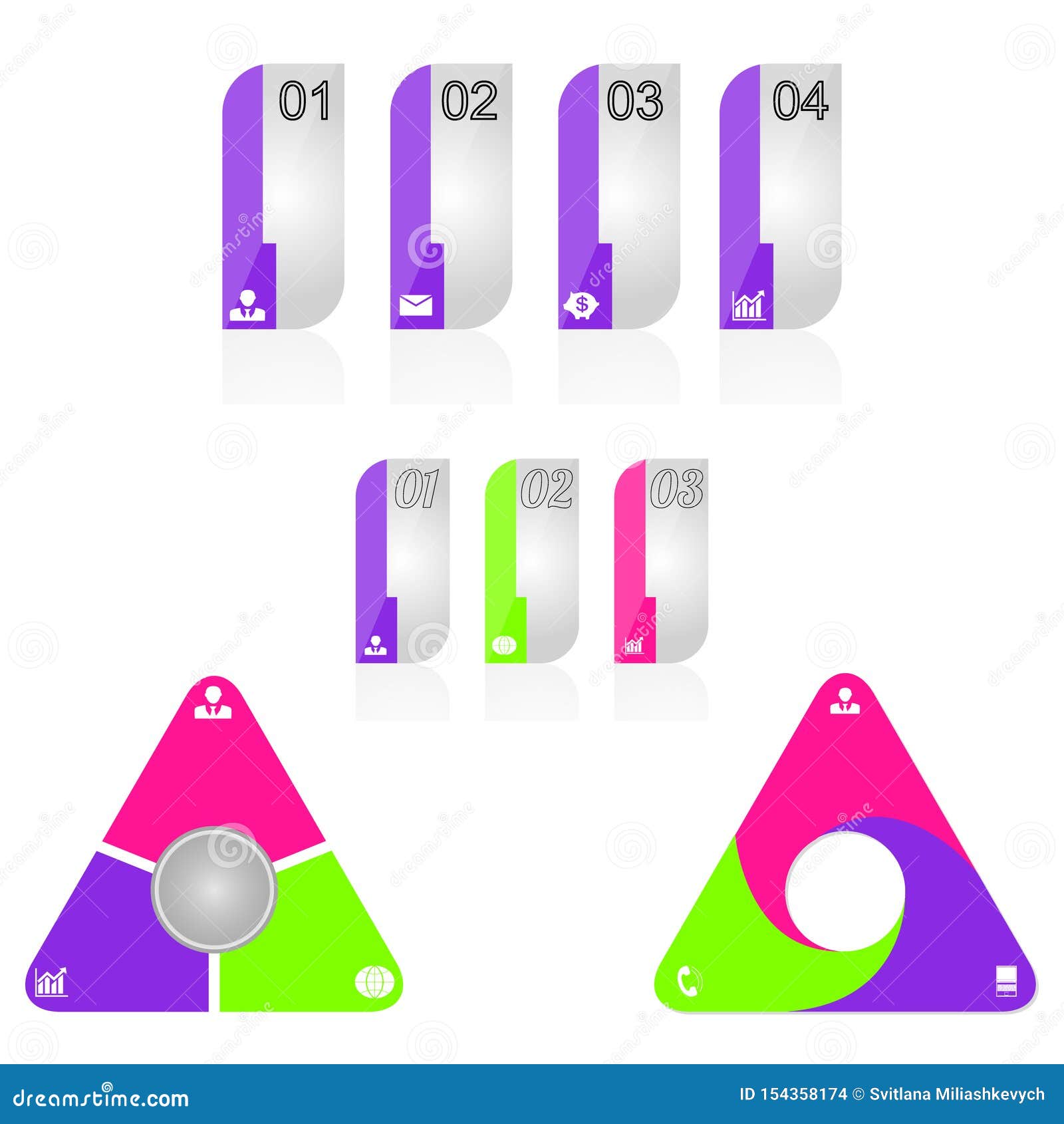 Infographics of Two Types of Rectangles and Triangles Stock ...