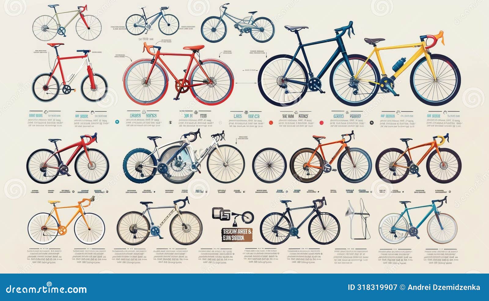 Infographics with Types of Bikes. the Differences between Bikes and ...