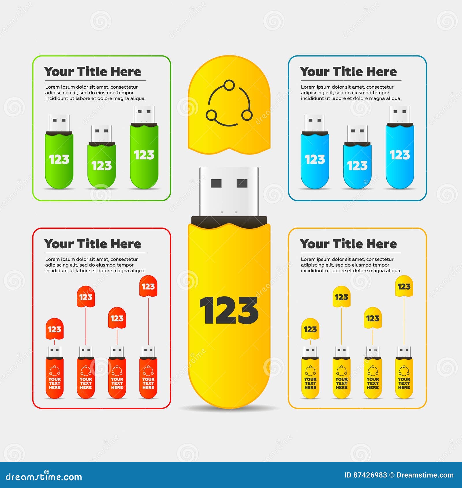 Infographics. Usb Flash Card Bar Chart Stock Vector - Illustration of ...
