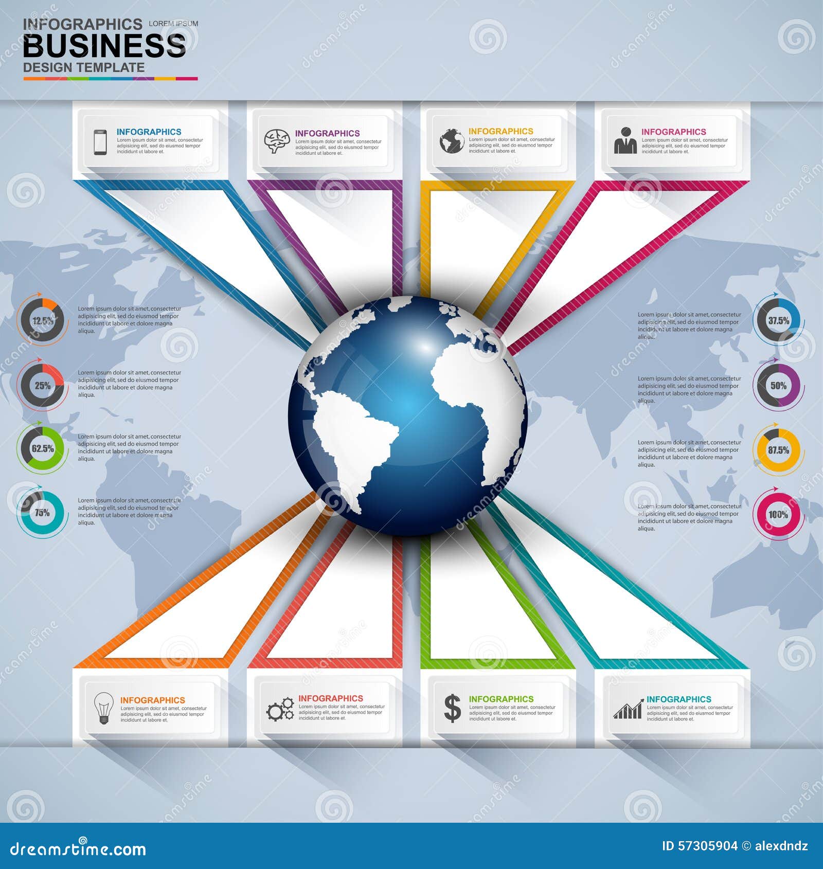 Infographics Vector Design Template Stock Vector - Illustration of ...