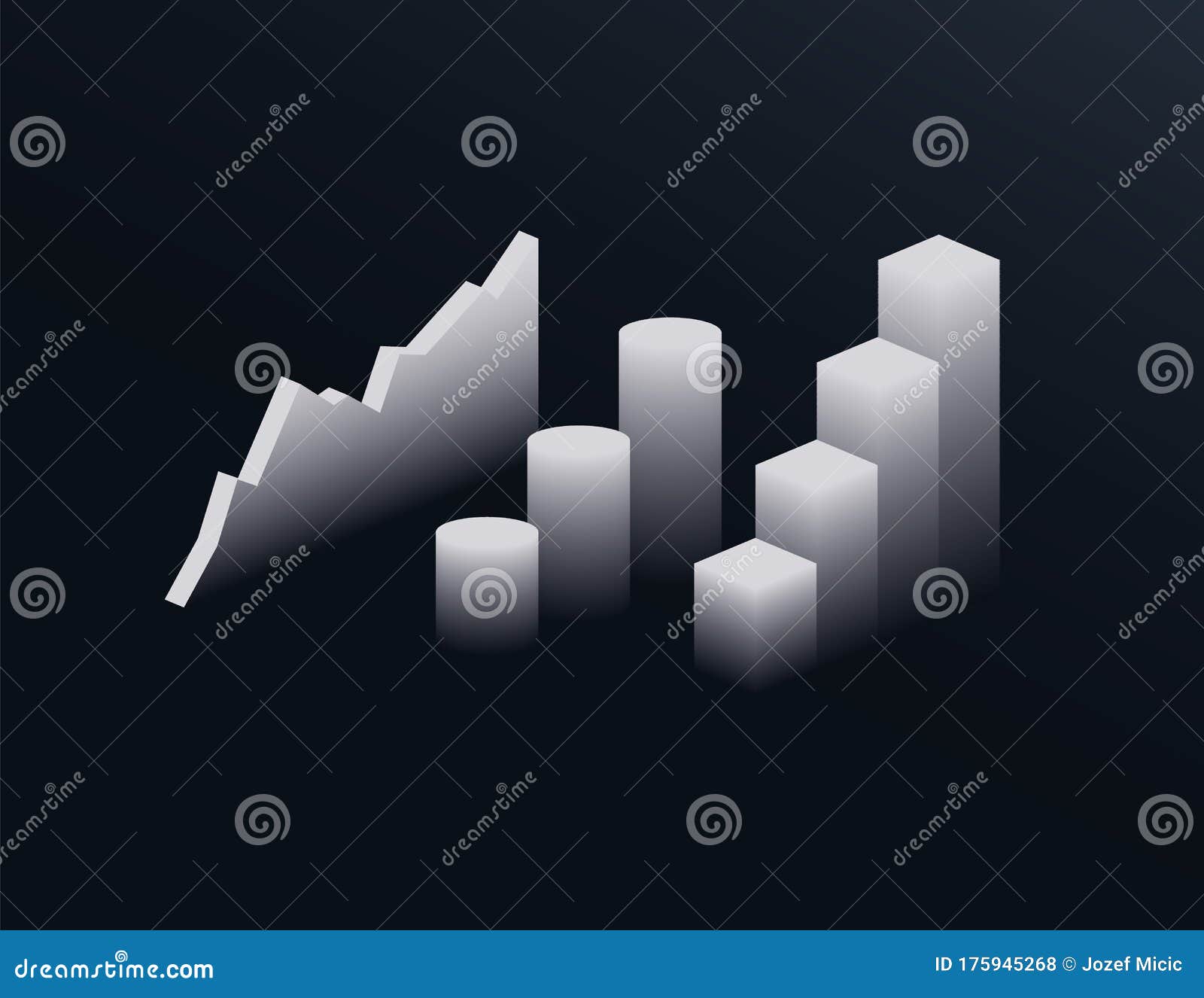 Infographics Vector Graph Elements or Charts in Minimal Black White ...
