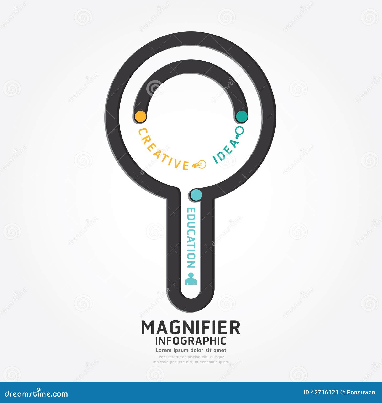 Infographics Vector Magnifier Design Diagram Line Style. Stock Vector ...