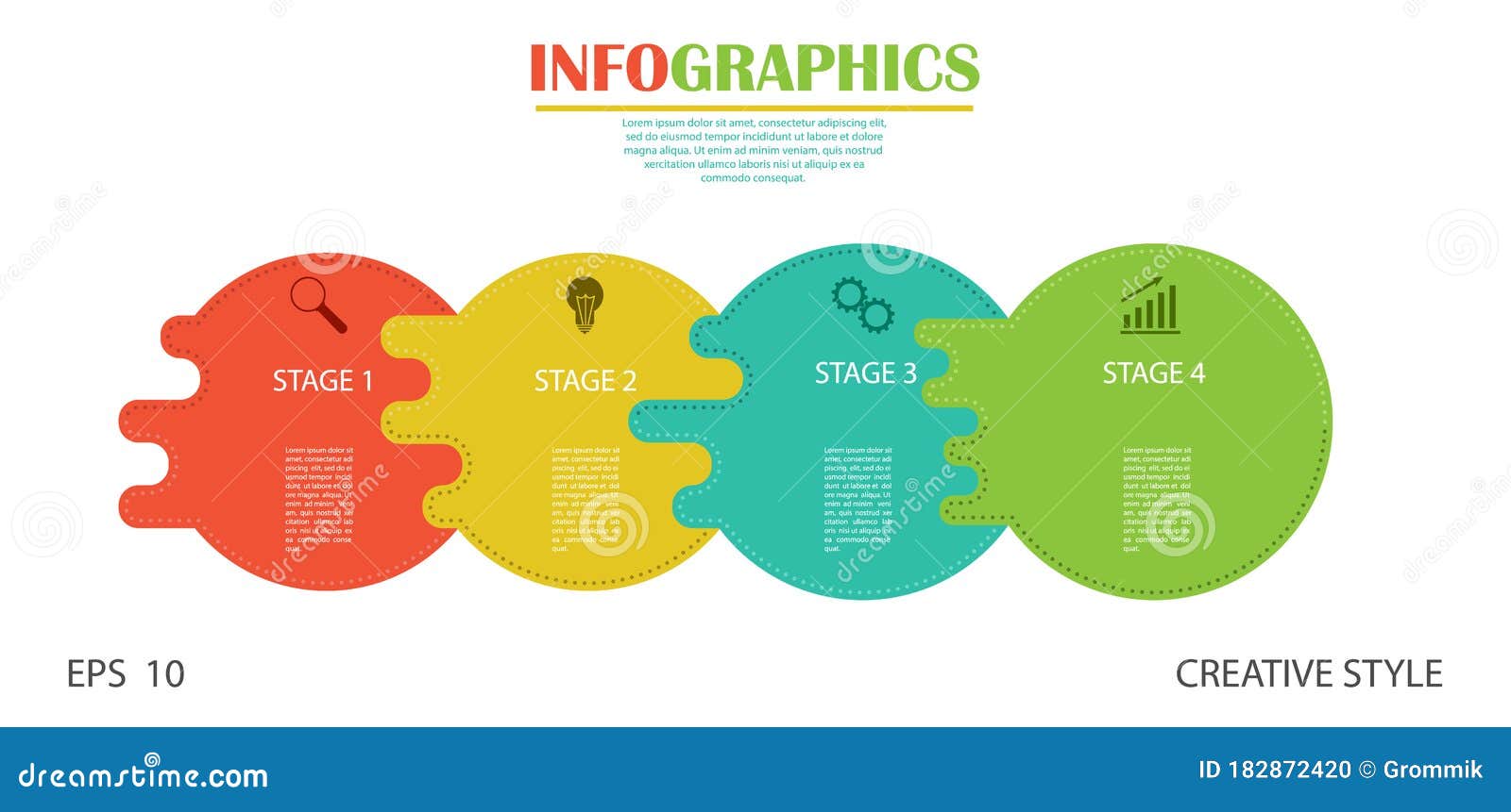 Infographics. Vector Template of Four Stages. for Web Page Design ... Infographics. Vector Template of Four Stages. for Web Page Design ...