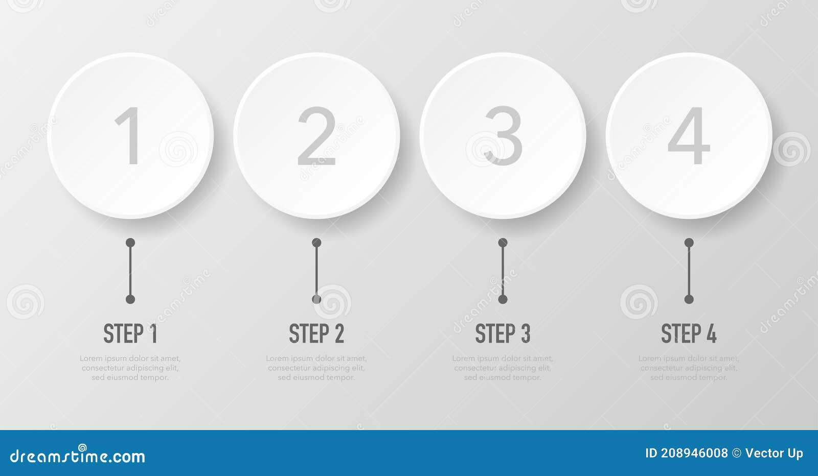 Infographics Whith 1, 2, 3 and 4 Steps on White Background. Vector ...