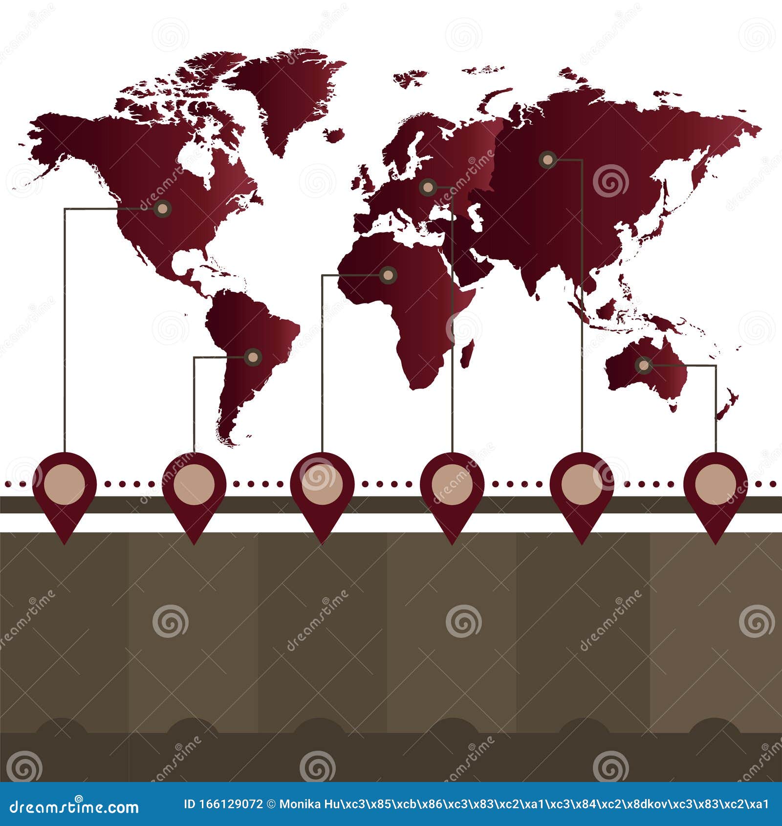 Infographics World Maps and Individual Continents Blank Stock Vector ...