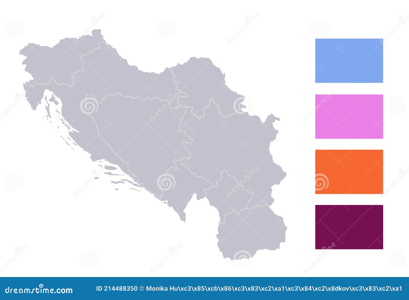 Infographics Of Yugoslavia Map, Individual Regions Blank Vector ...