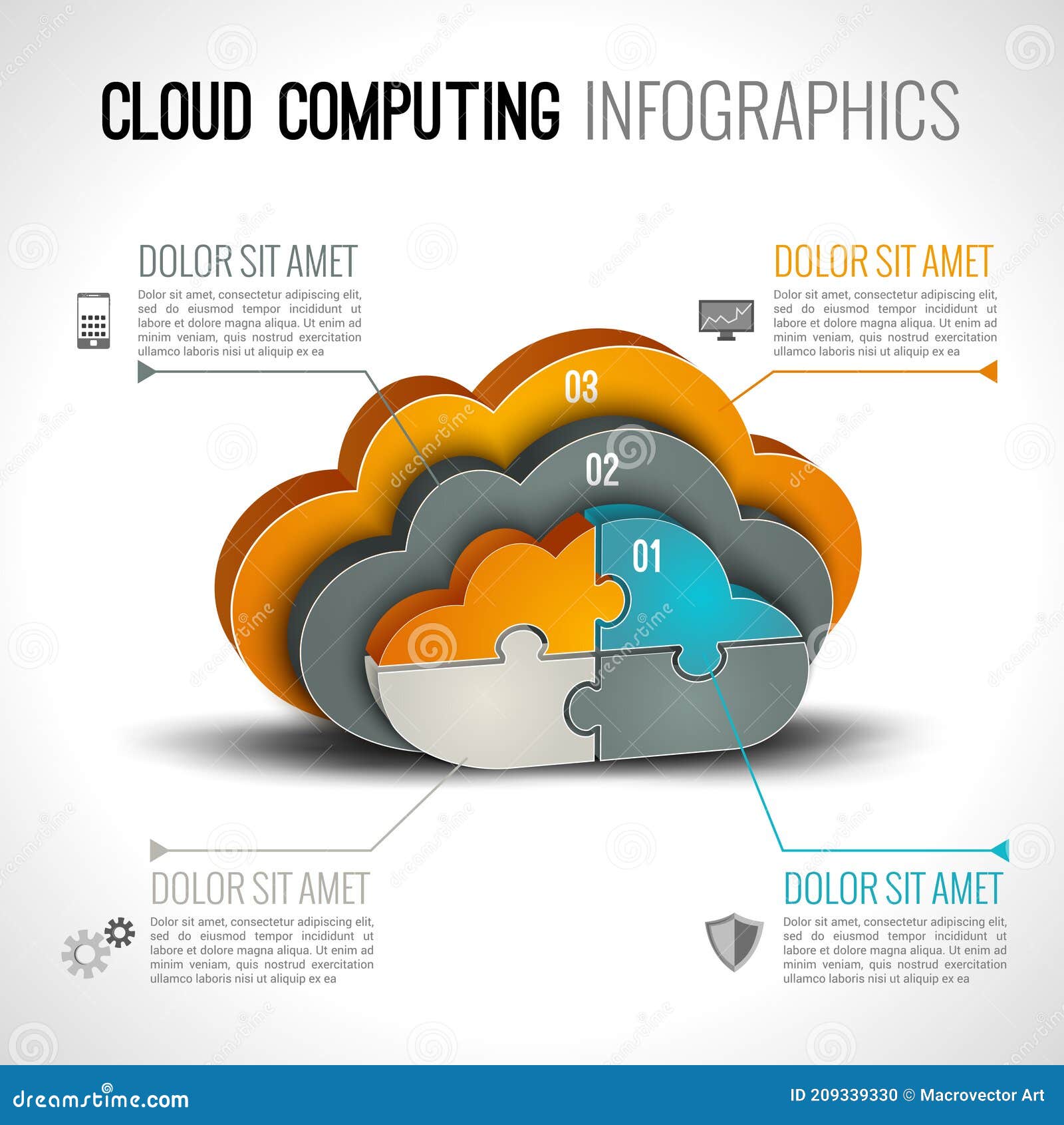 Infographie Sur Le Cloud Computing Illustration de Vecteur - Illustration du connexion, affaires ...