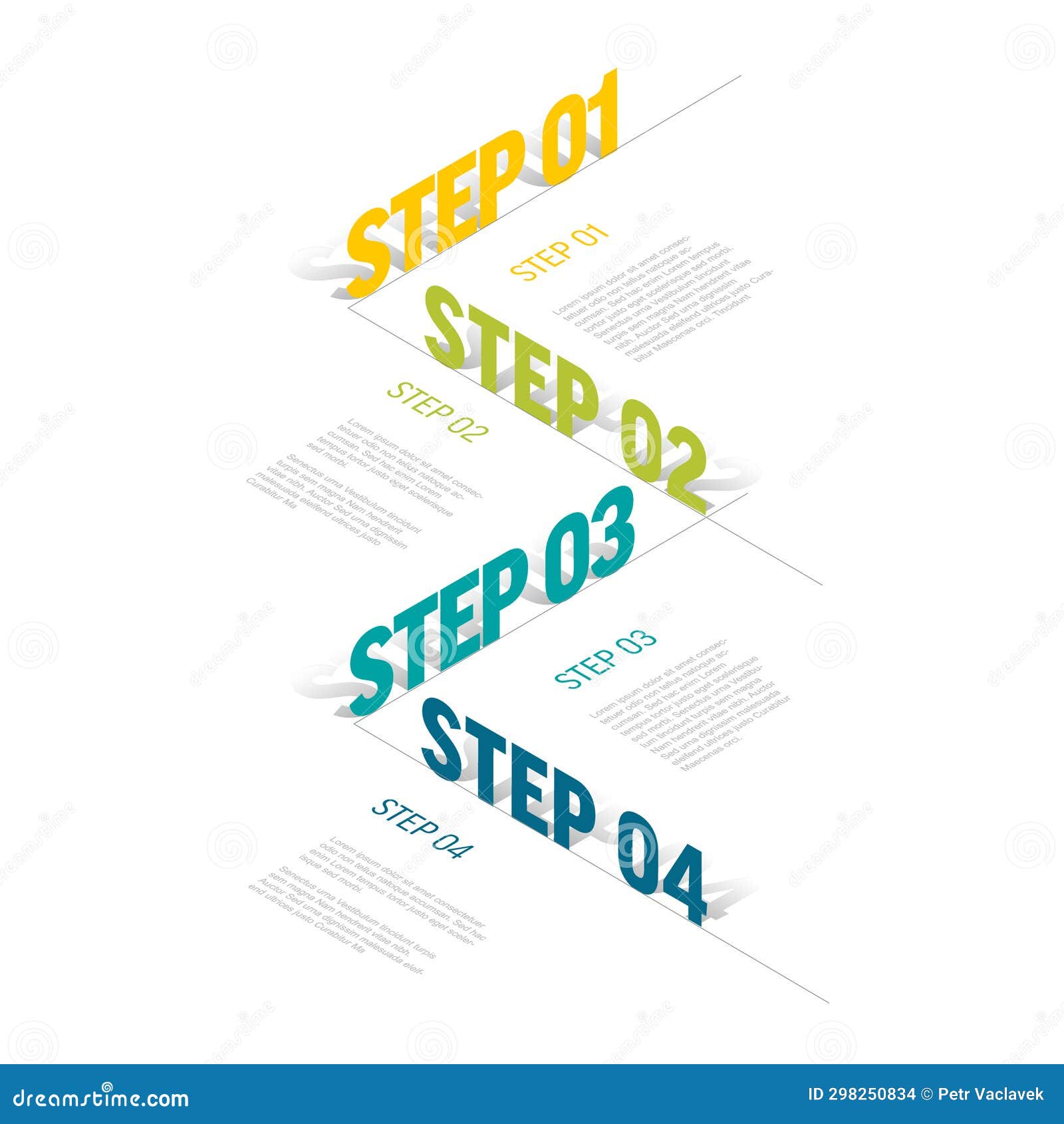 Infogrpahic with Four Steps Diagram Template Stock Vector ...