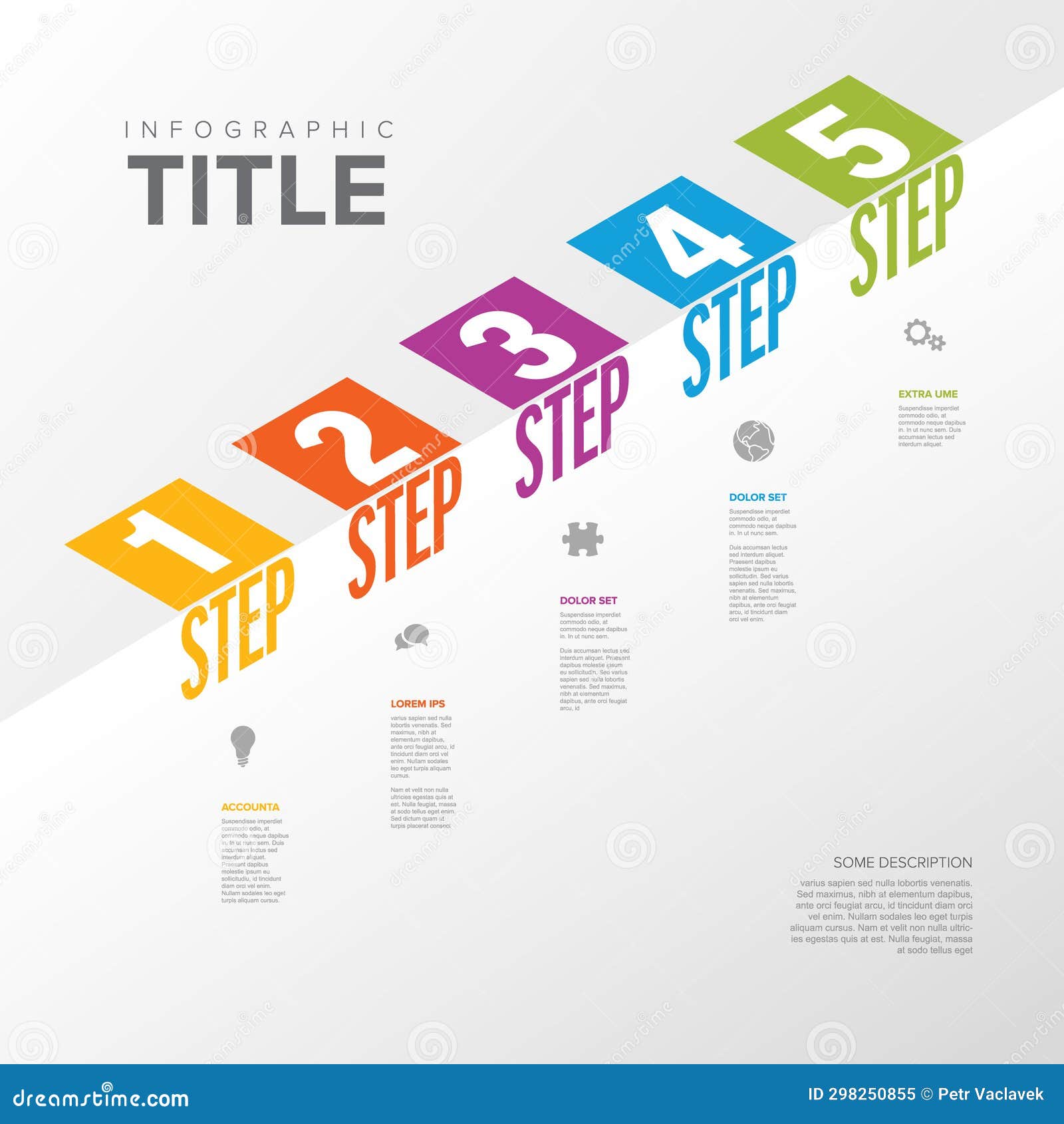 Infogrpahic Steps on the Edge Diagram Template Stock Illustration ...