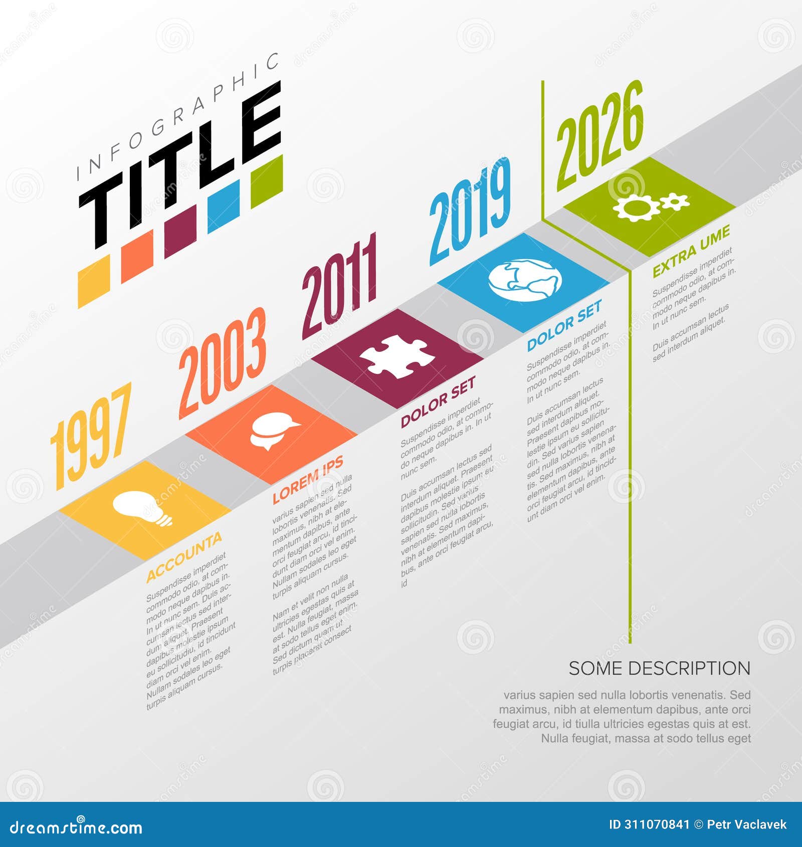 Infogrpahic Timeline Template on the Edge Stock Vector - Illustration ...