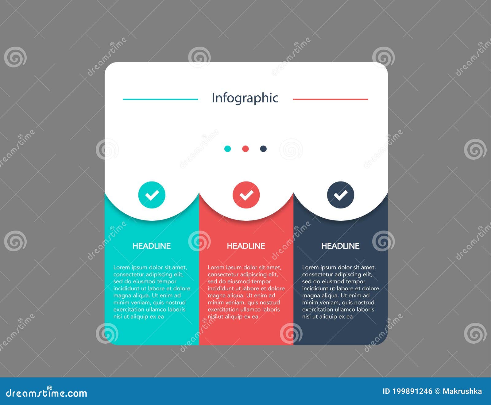 Inforgaphic Template In Flat Design. Diagram In 3 Steps. Editable ...