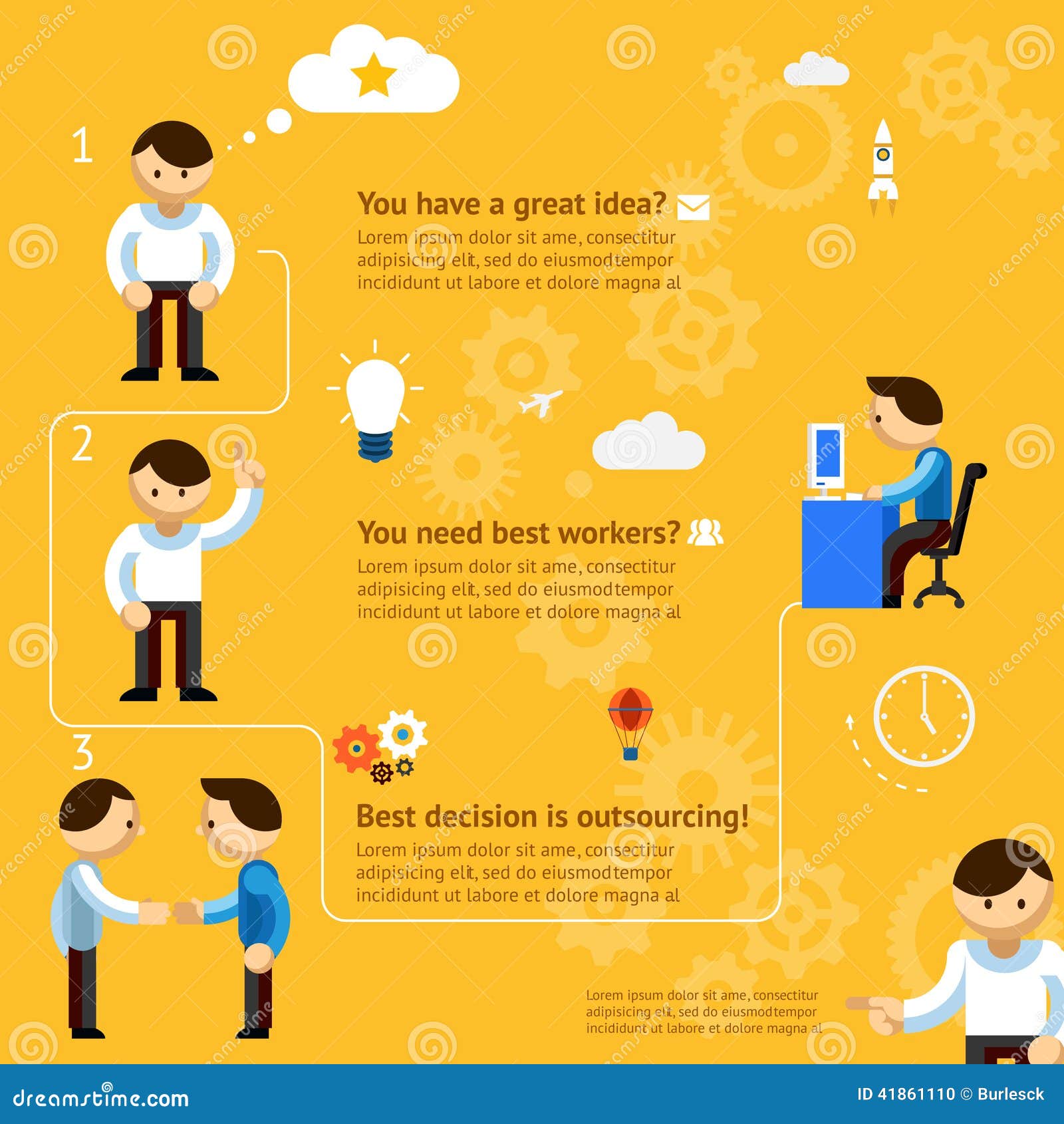 Inforgaphics about Business Outsourcing Stock Vector - Illustration of ...