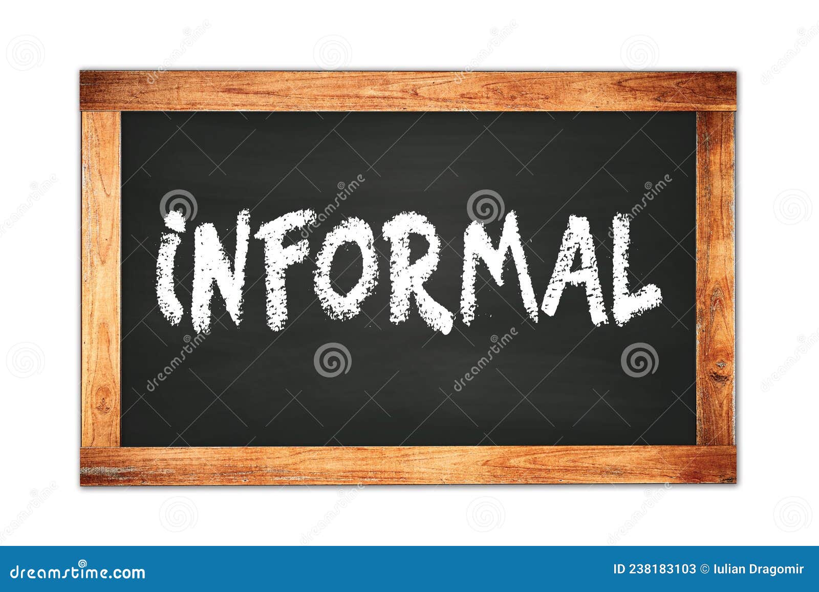 INFORMAL Text Written on Wooden Frame School Blackboard Stock Image ...