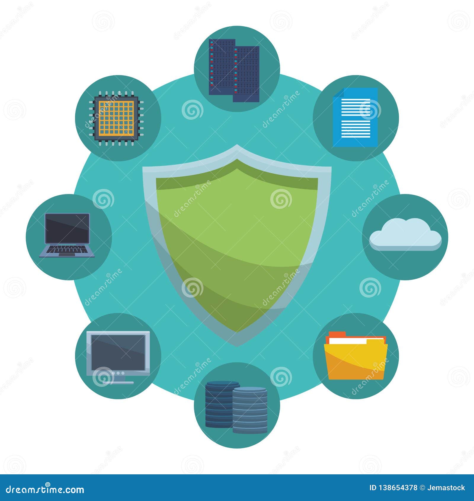 Informatic Security Symbol and Items Stock Vector - Illustration of ...
