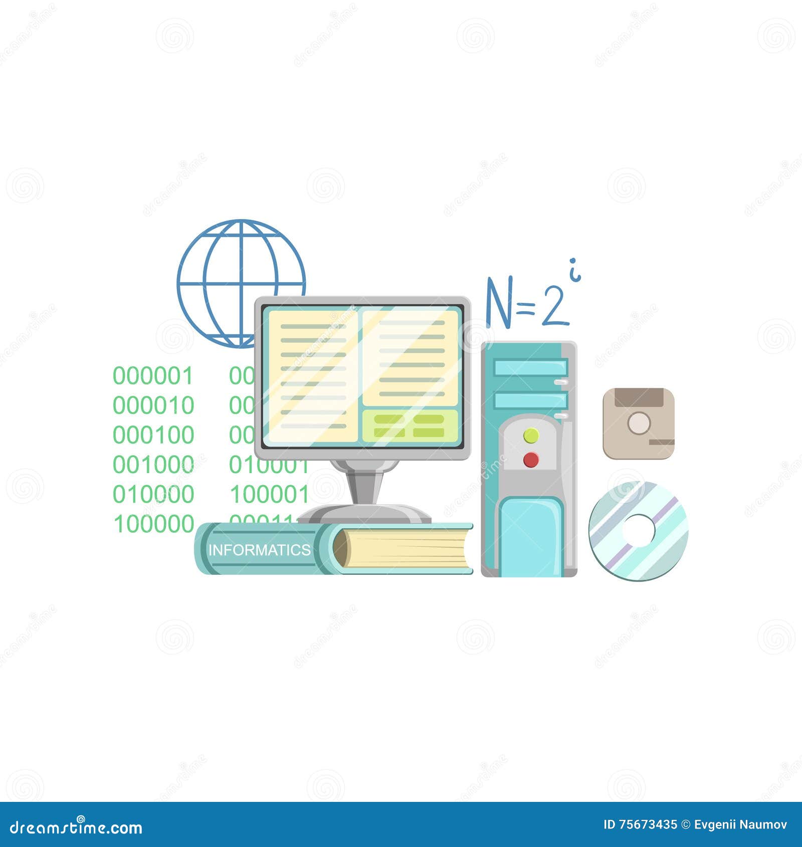 Informatics Class Set Of Objects Cartoon Vector | CartoonDealer.com ...