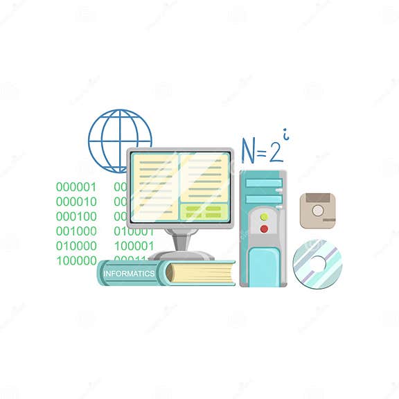 Informatics Class Set of Objects Stock Vector - Illustration of studies ...